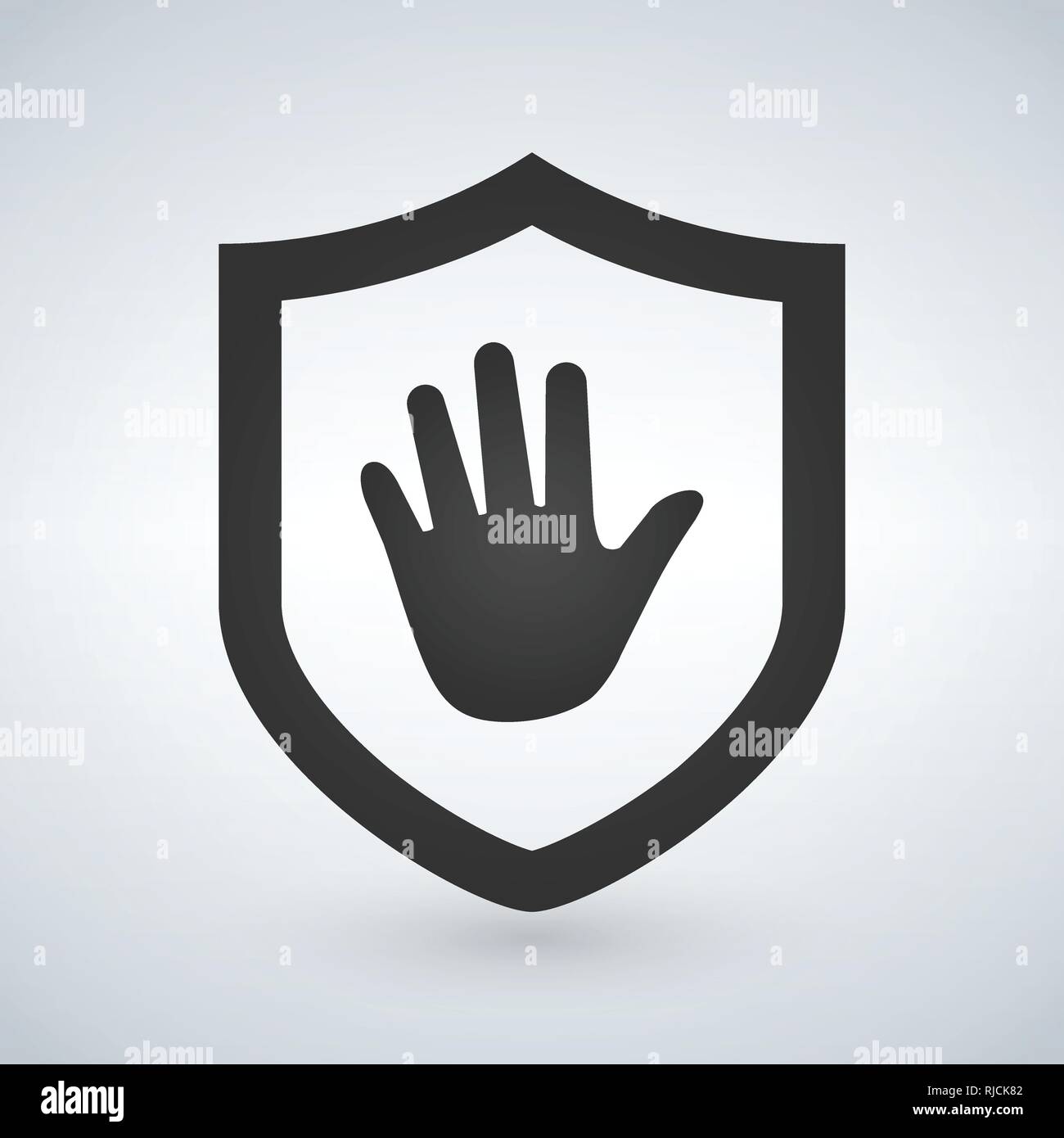 Schild mit hand Block adblock Symbol für Anwendungen und Webseiten ...