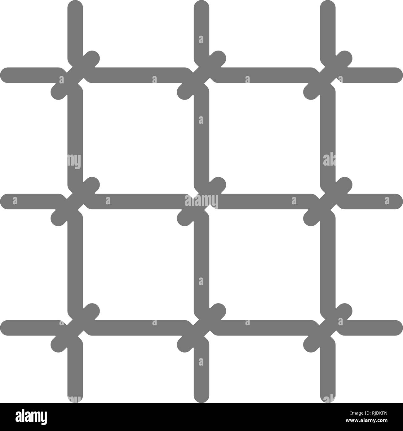 Gefängnis Gitter Symbol Leitung. Auf weissem Hintergrund Stock ...