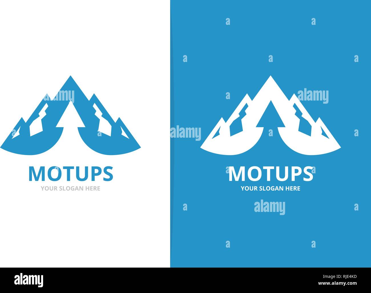 Berg- und Pfeil nach oben logo Kombination. Einzigartige Hill und ...