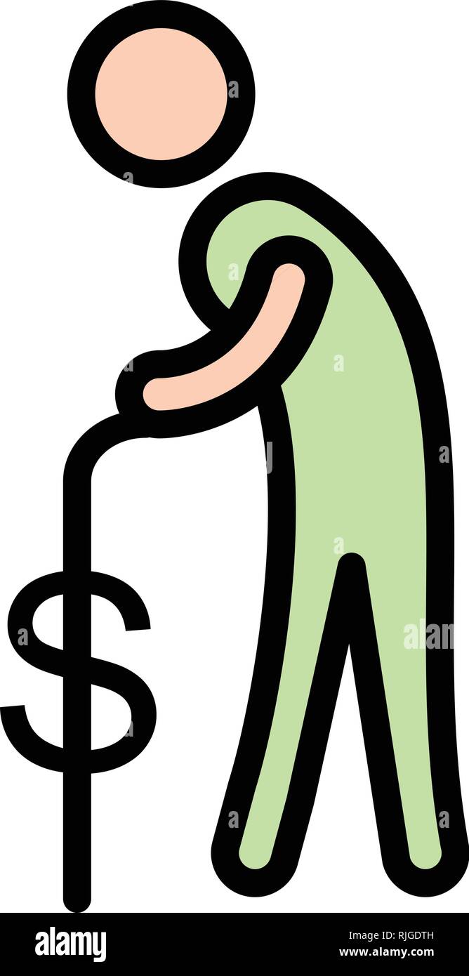 Pension Vektor Icon Zeichen Symbol Vektor Illustration für den privaten ...