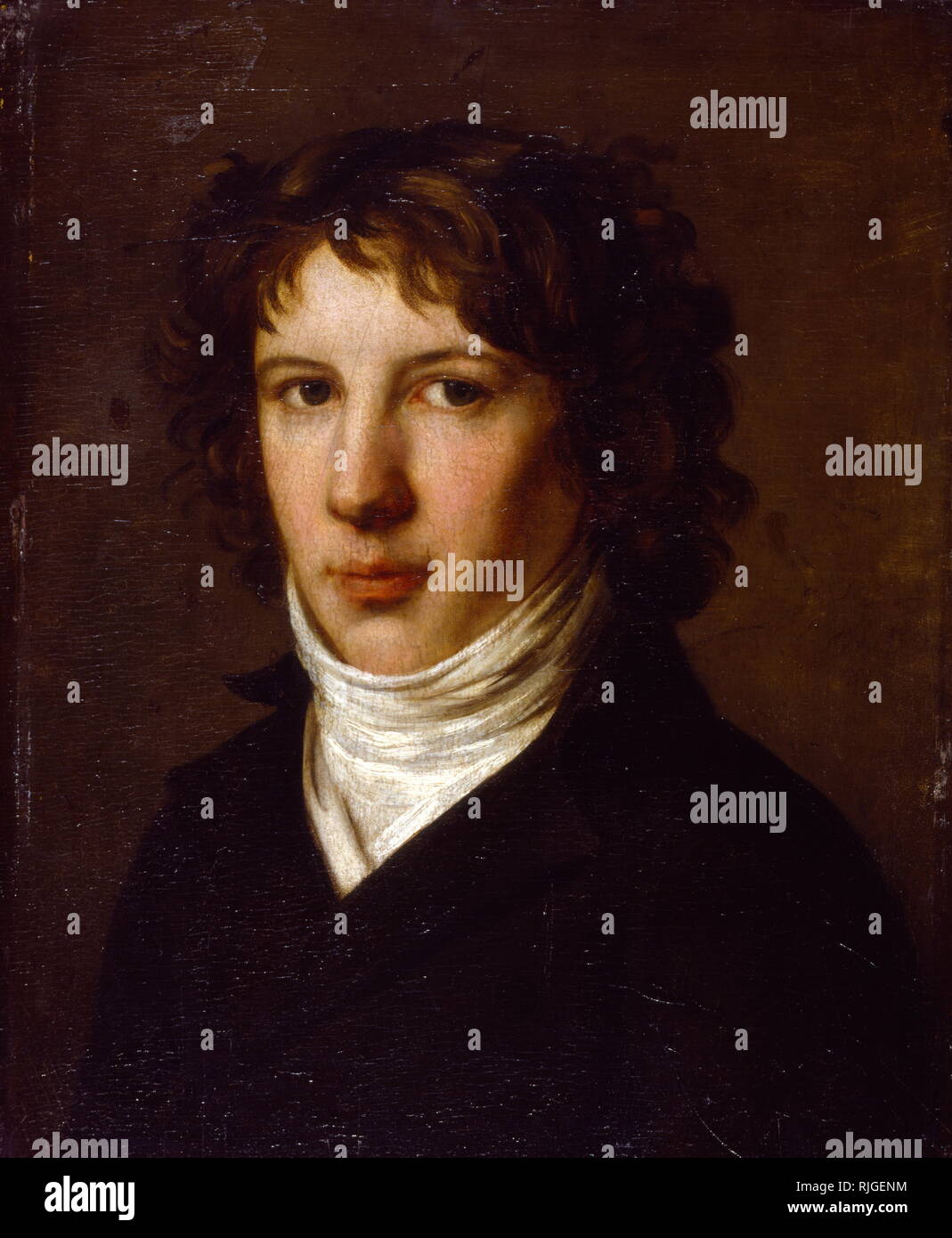 Portrait Malerei von Louis Antoine de Saint-Just von Prud'hon, 1793 ...