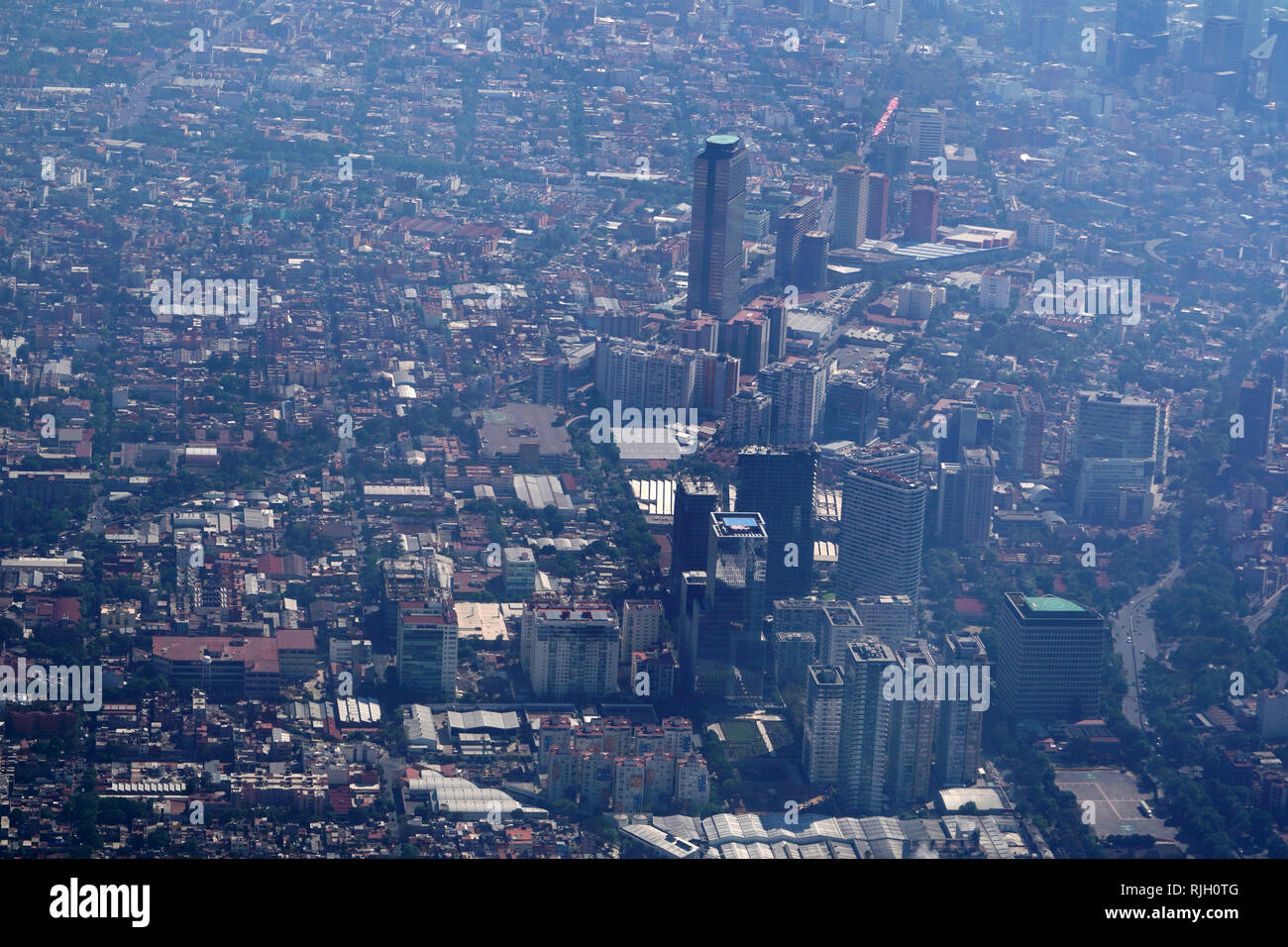 Mexiko City Luftaufnahme Landschaft vom Flugzeug Stockfotografie - Alamy