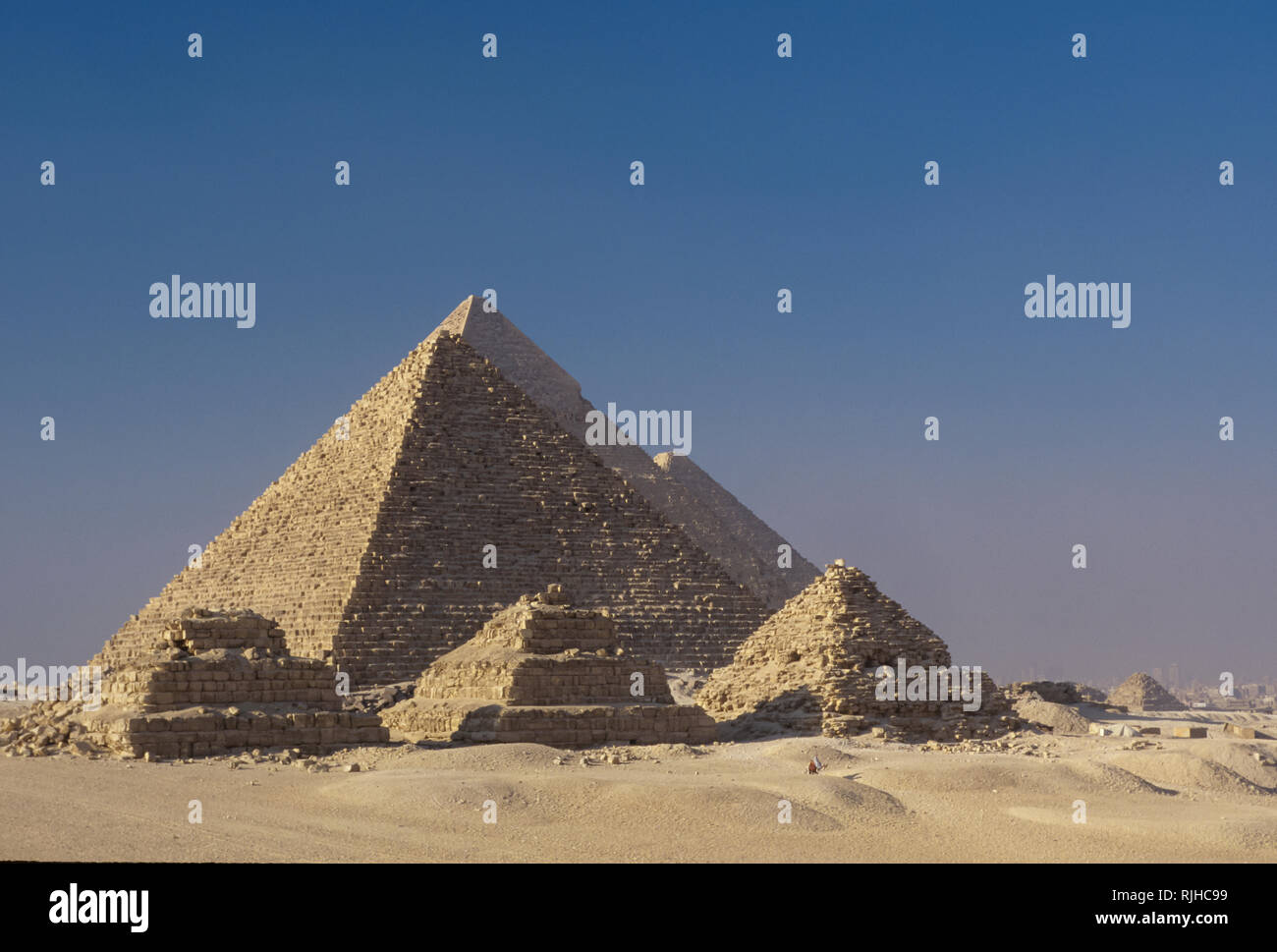 Zoser und die Pyramiden von Gizeh, Weltkulturerbe der UNESCO, Ansicht ...