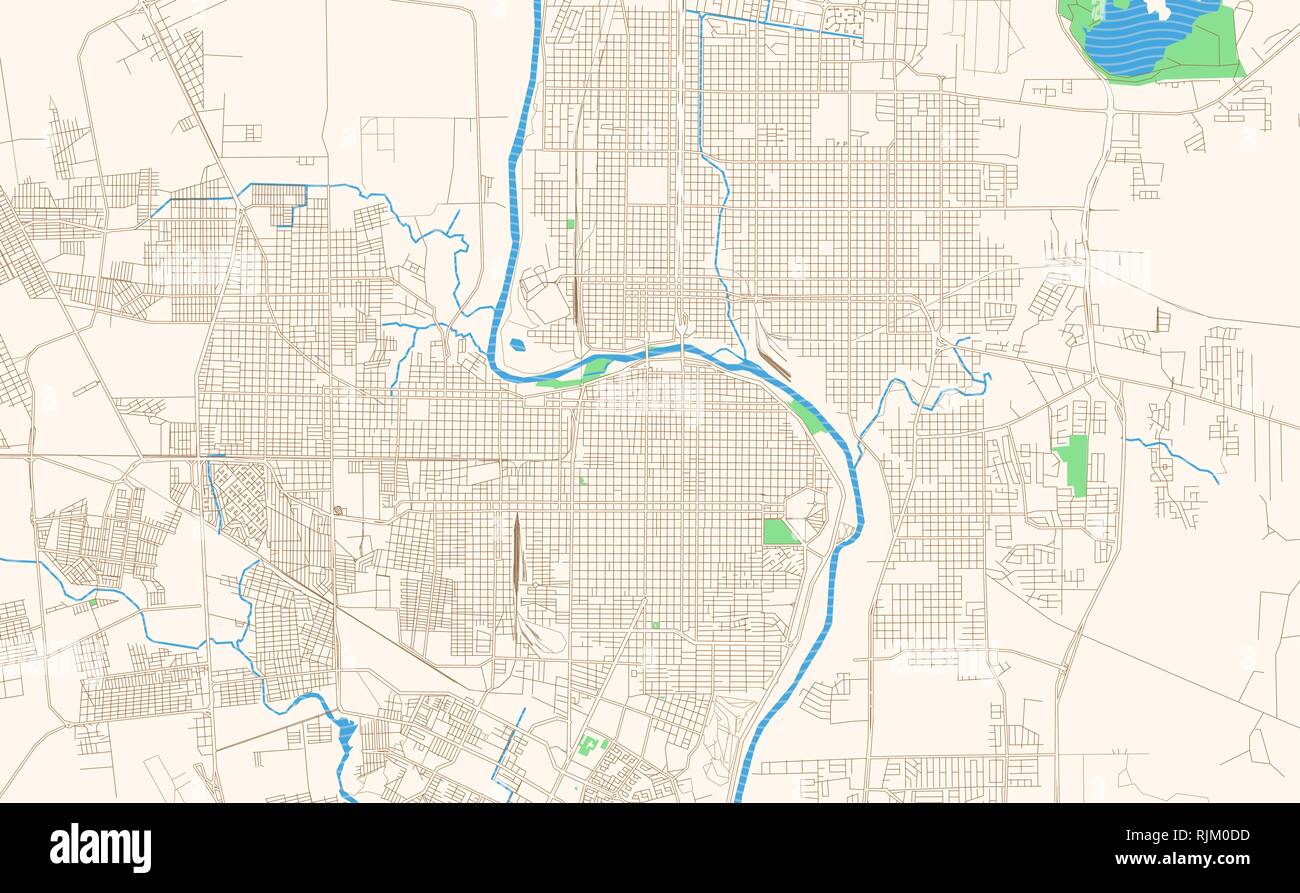 Laredo Texas druckbare Karte Auszug. Dieser Vektor Stadtplan der ...