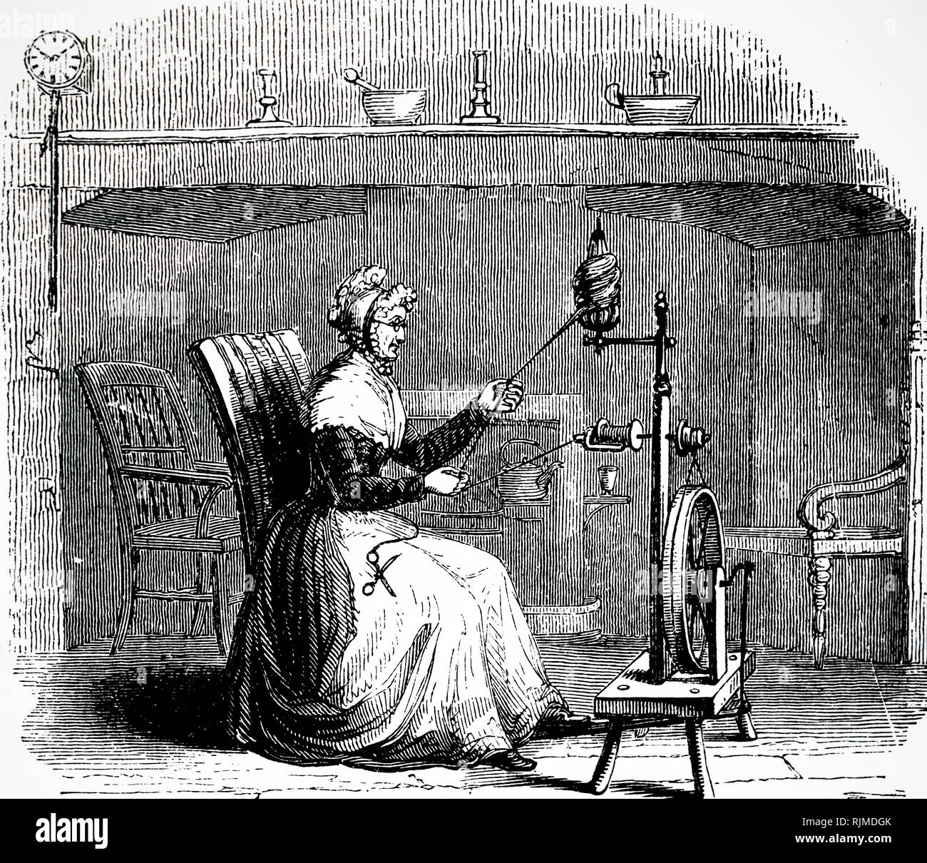 Spinning woman illustration -Fotos und -Bildmaterial in hoher Auflösung ...