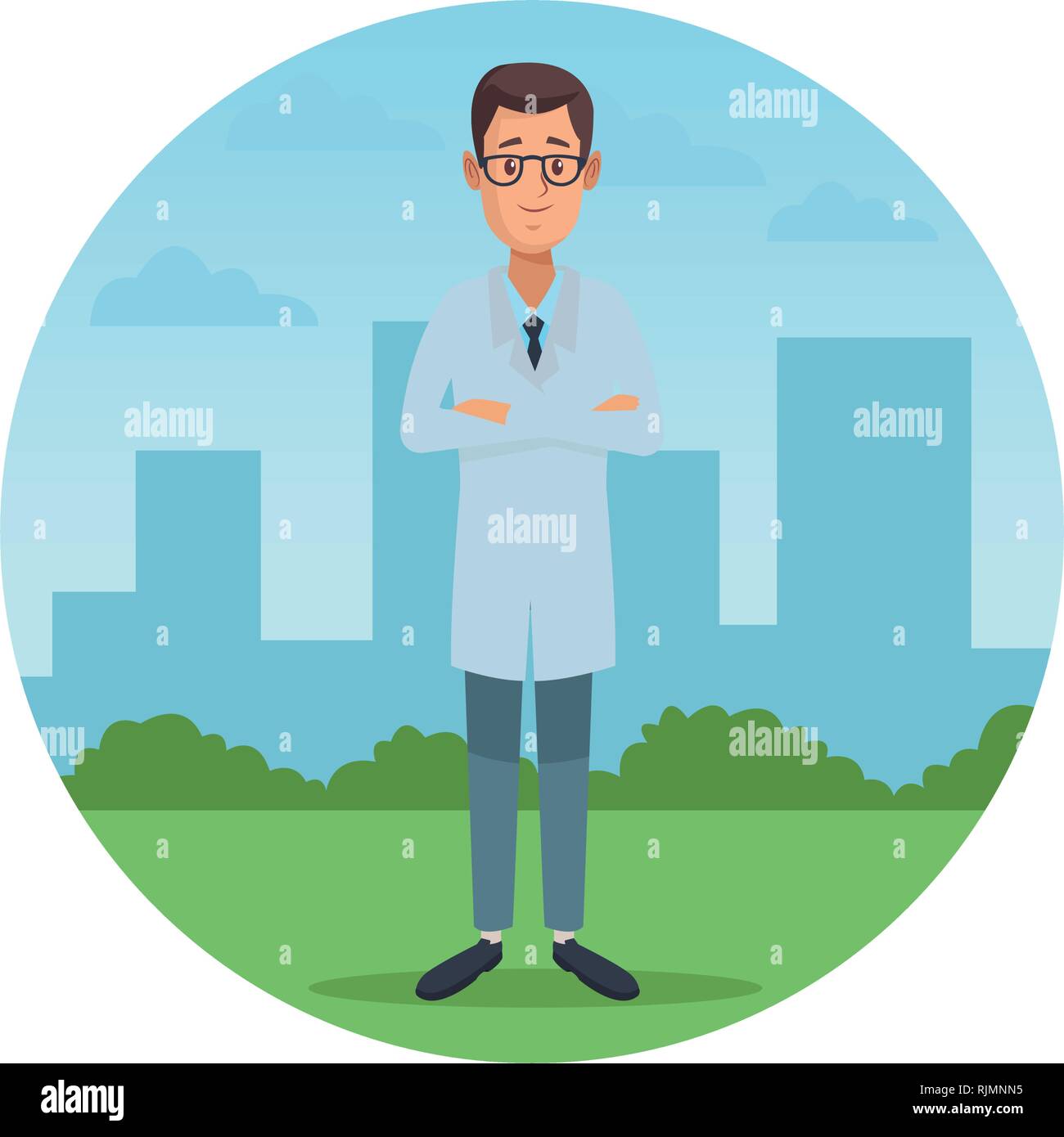 Pharmacist Vector Cartoon Stockfotos und -bilder Kaufen - Alamy