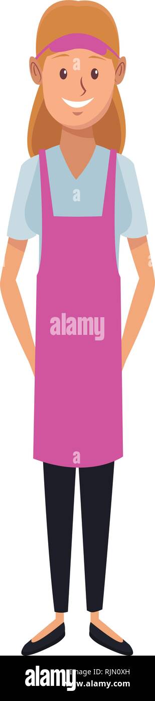 Restaurant Kellnerin Cartoon Stock-Vektorgrafik - Alamy