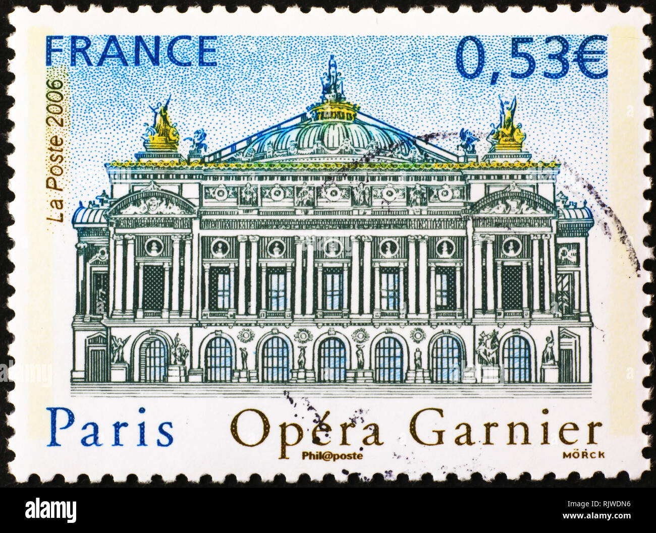 Paris Opera Garnier auf französische Briefmarke Stockfotografie - Alamy