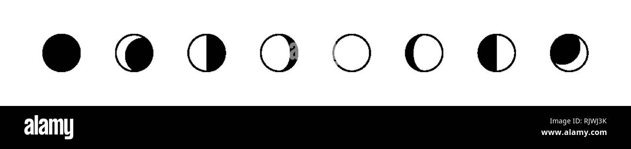 Mondphasen icons Stock-Vektorgrafiken kaufen - Alamy
