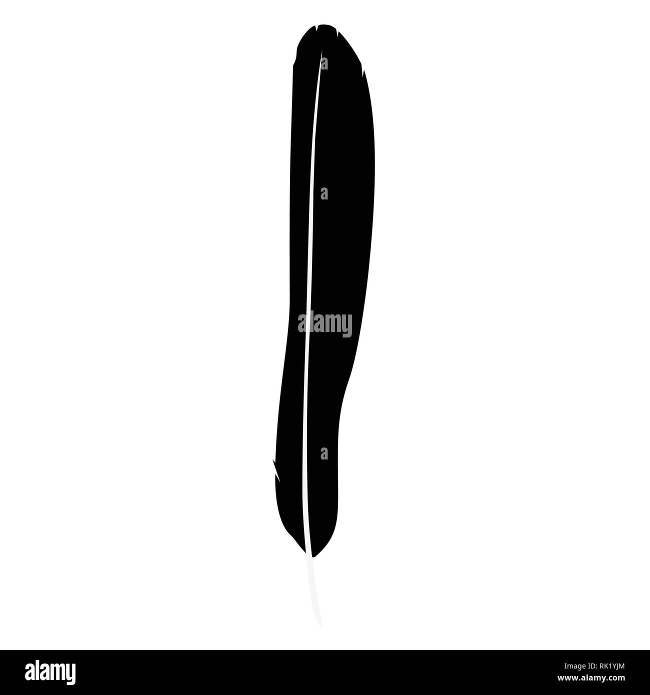 Vector Illustration detaillierte Feder silhouette isoliert auf weißem ...