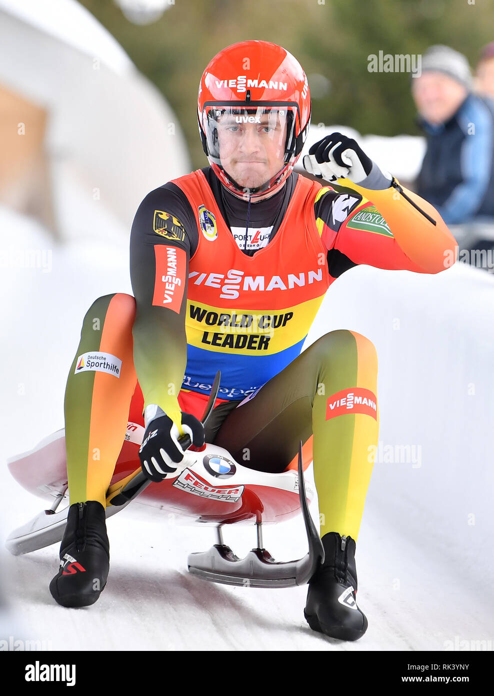 Oberhof, Deutschland. 09 Feb, 2019. Rodeln, Wm, 1-Sitzer, Männer, 2 ...