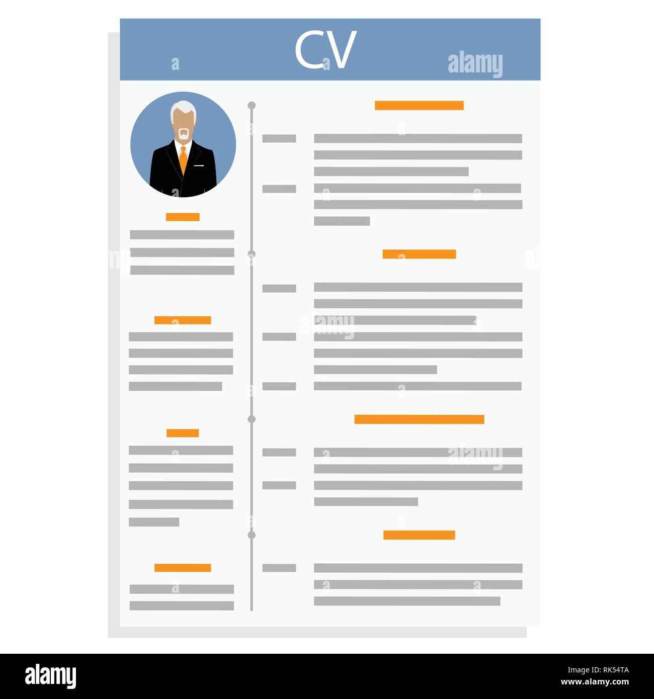 Vector Illustration CV oder Design vorlage mit Mann Foto aufzunehmen ...