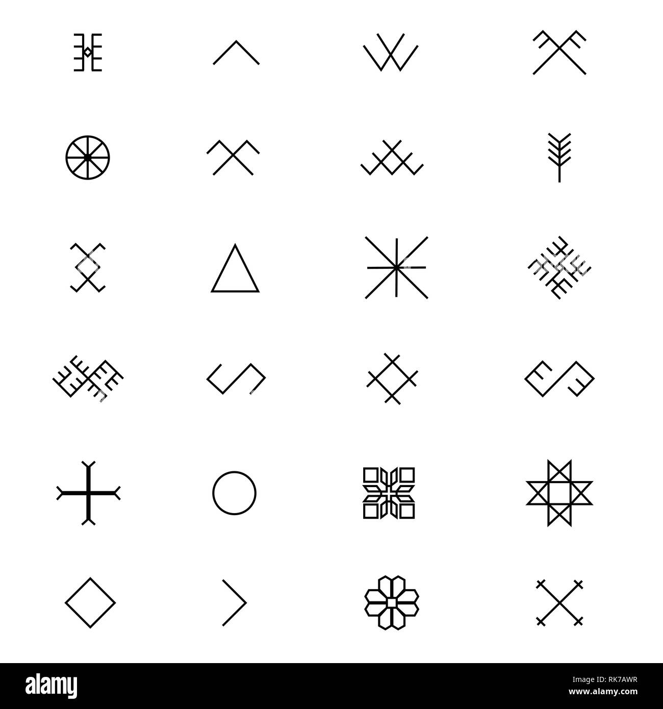 Variationen des alten lettischen Zeichen, Symbole Vektor einrichten ...