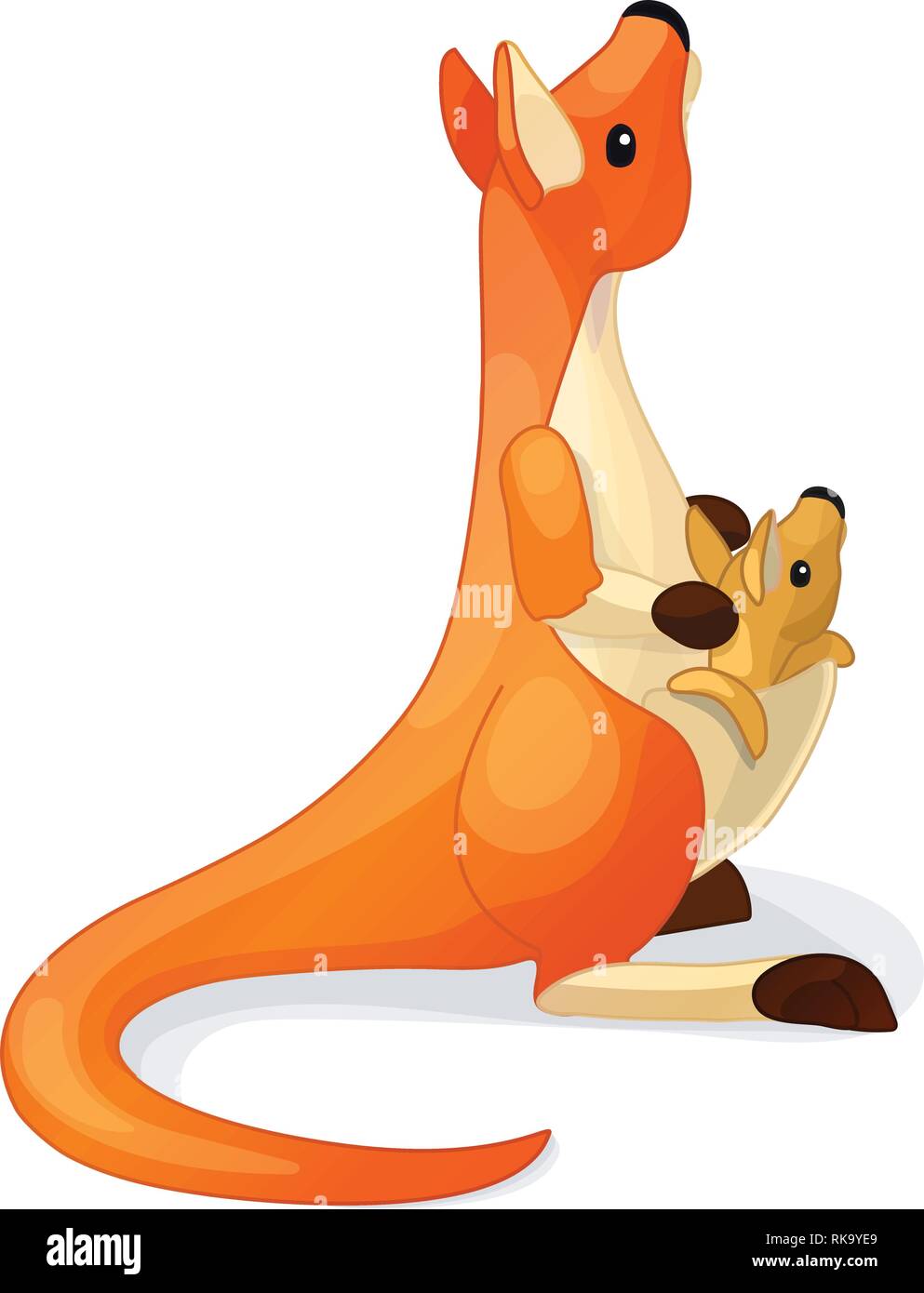 Vektor cartoon Animal clipart: rote Känguru Stock-Vektorgrafik - Alamy