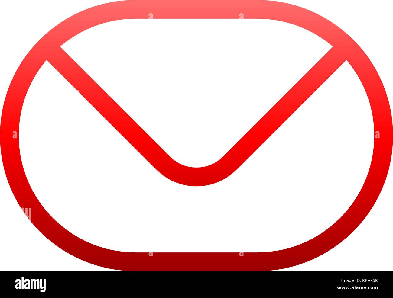 Mail Symbol - roter Farbverlauf Umriss gerundet, isoliert - Vector ...