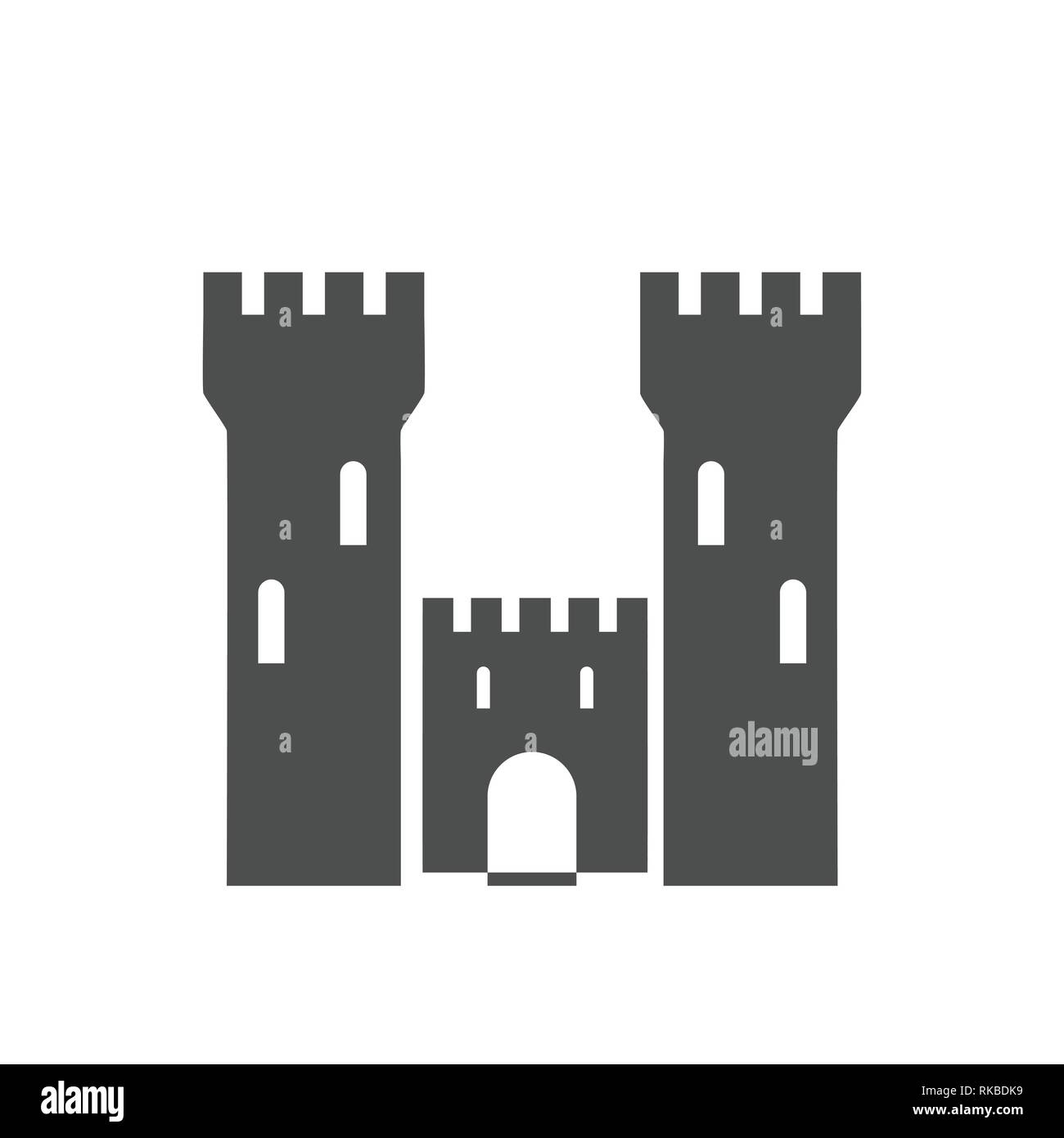 Vektor Schloss Symbol. Festung Symbol auf weißem Hintergrund Stock ...