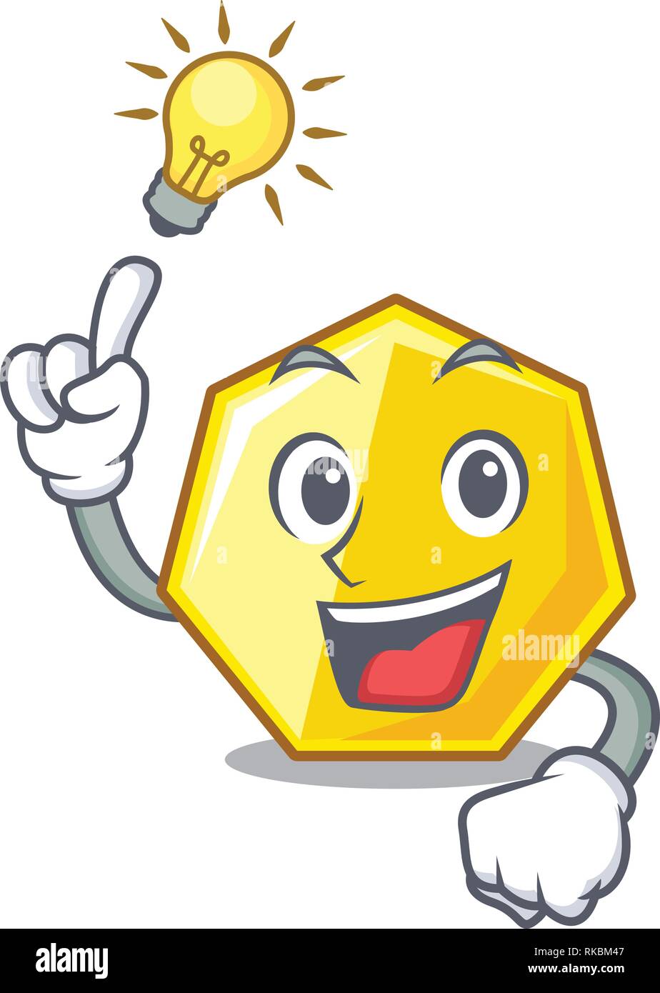 Eine Idee haben, heptagon Stick auf der Cartoon Tür Vector Illustration ...