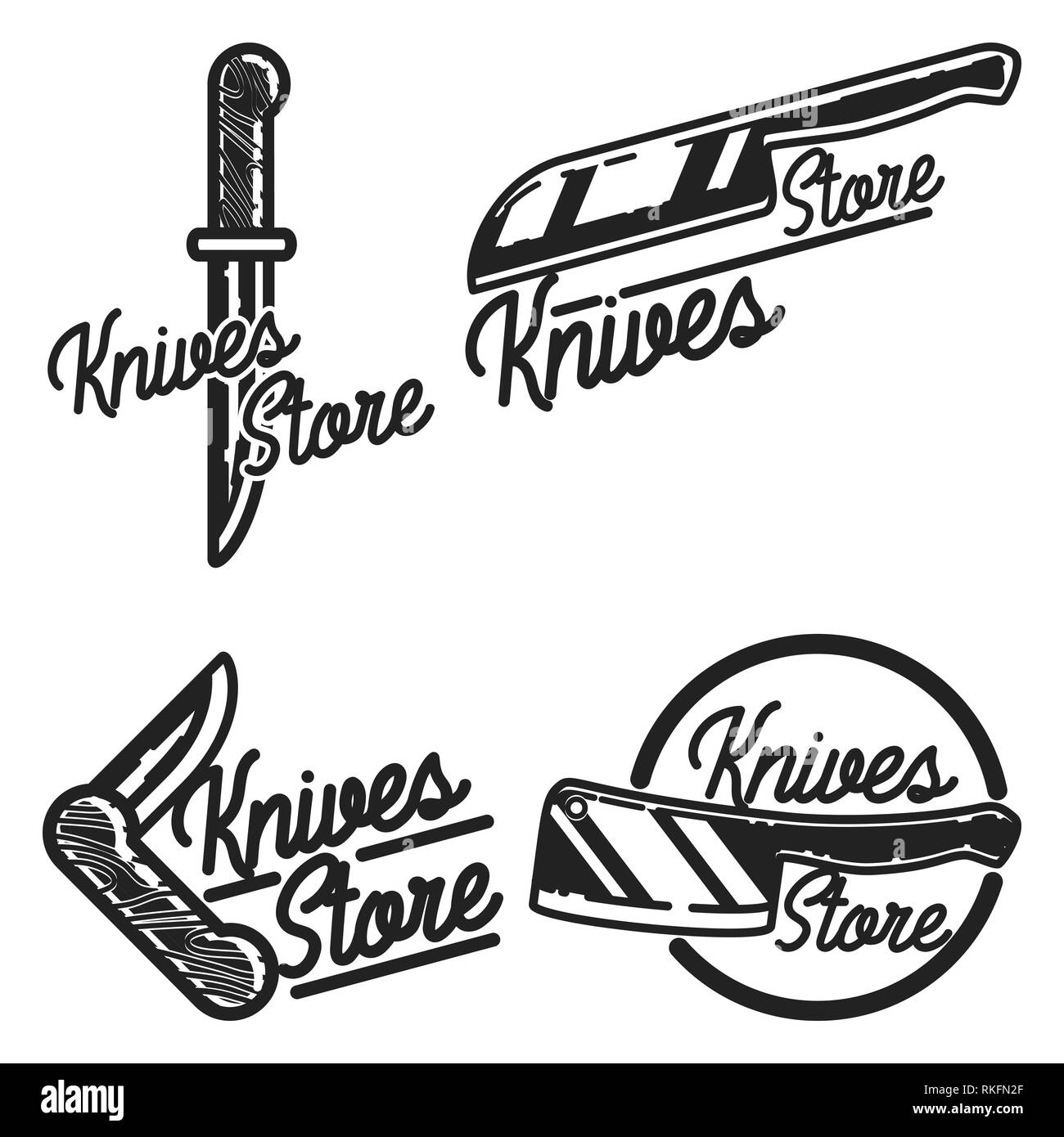 Vintage Messer store Embleme. Restaurant Logo, Logo oder Emblem. Vector ...