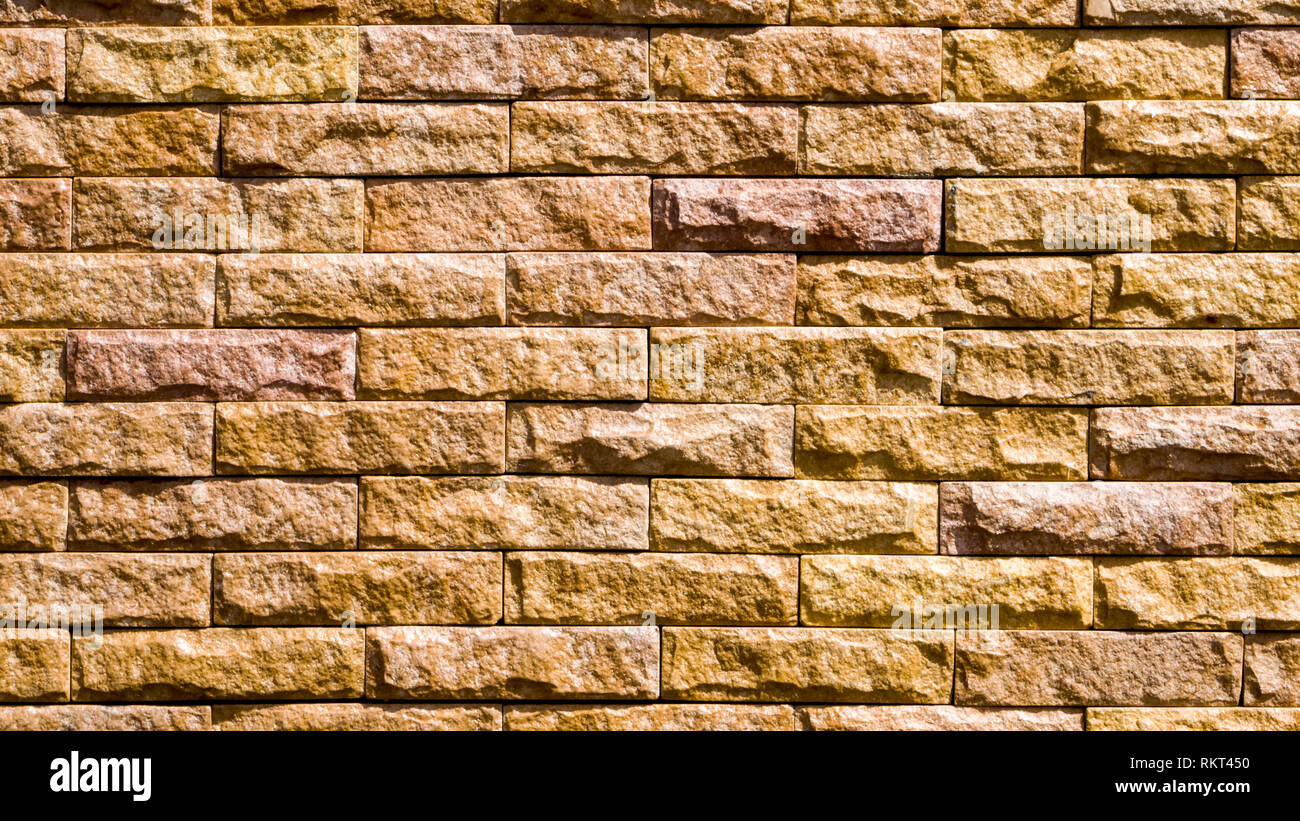 Muster der Braun moderne Stein Mauer aufgetaucht. Wand Hintergrund Foto ...