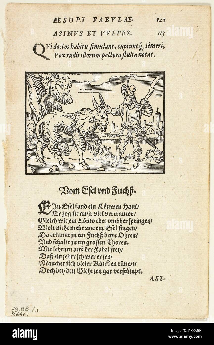 Schöne Figuren vor alle Esopi (Fabeln Aesops Fabeln), Platte elf von ...