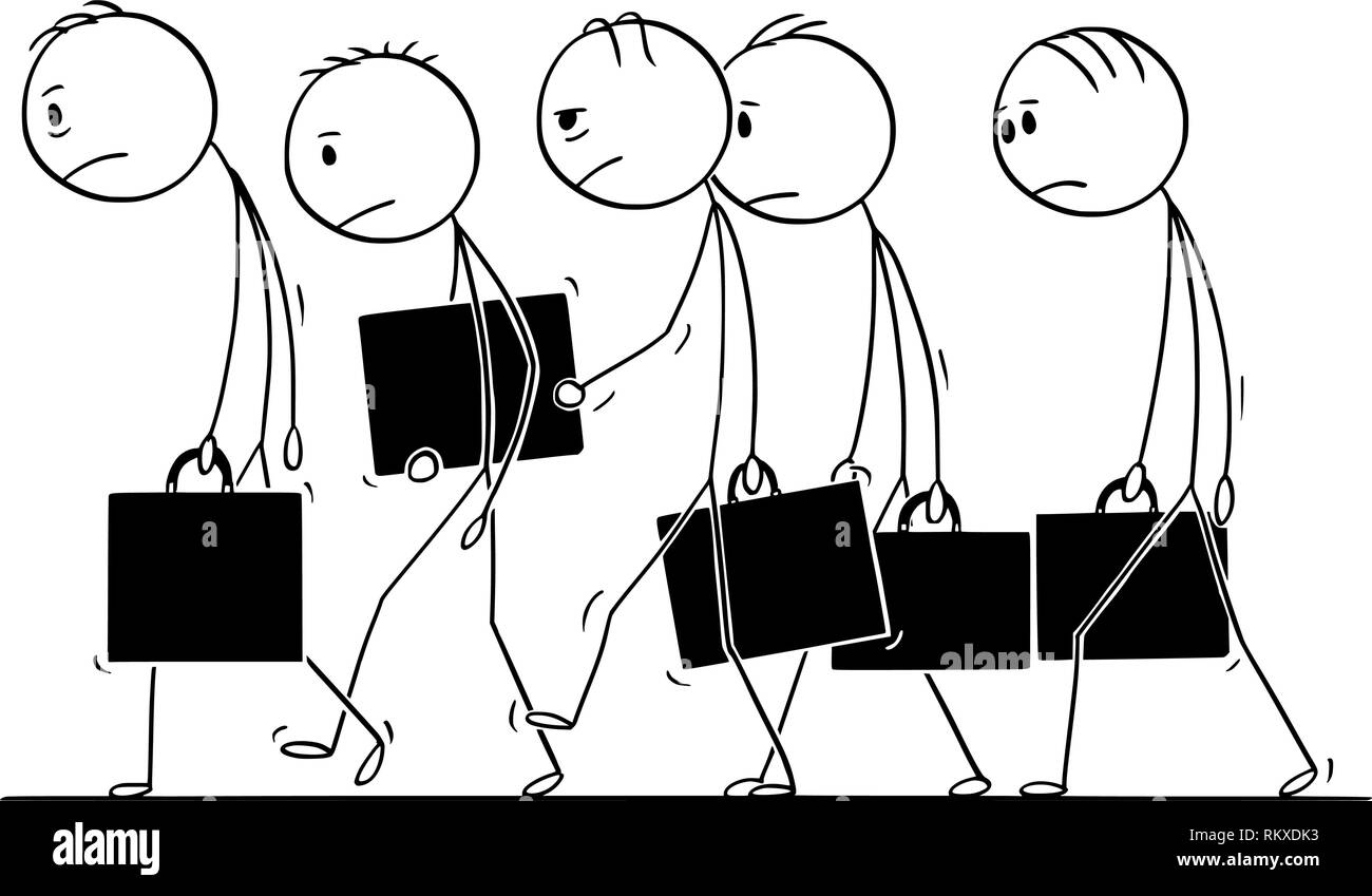 Cartoon von Gruppe von Geschäftsleuten oder Management zu traurig und ...