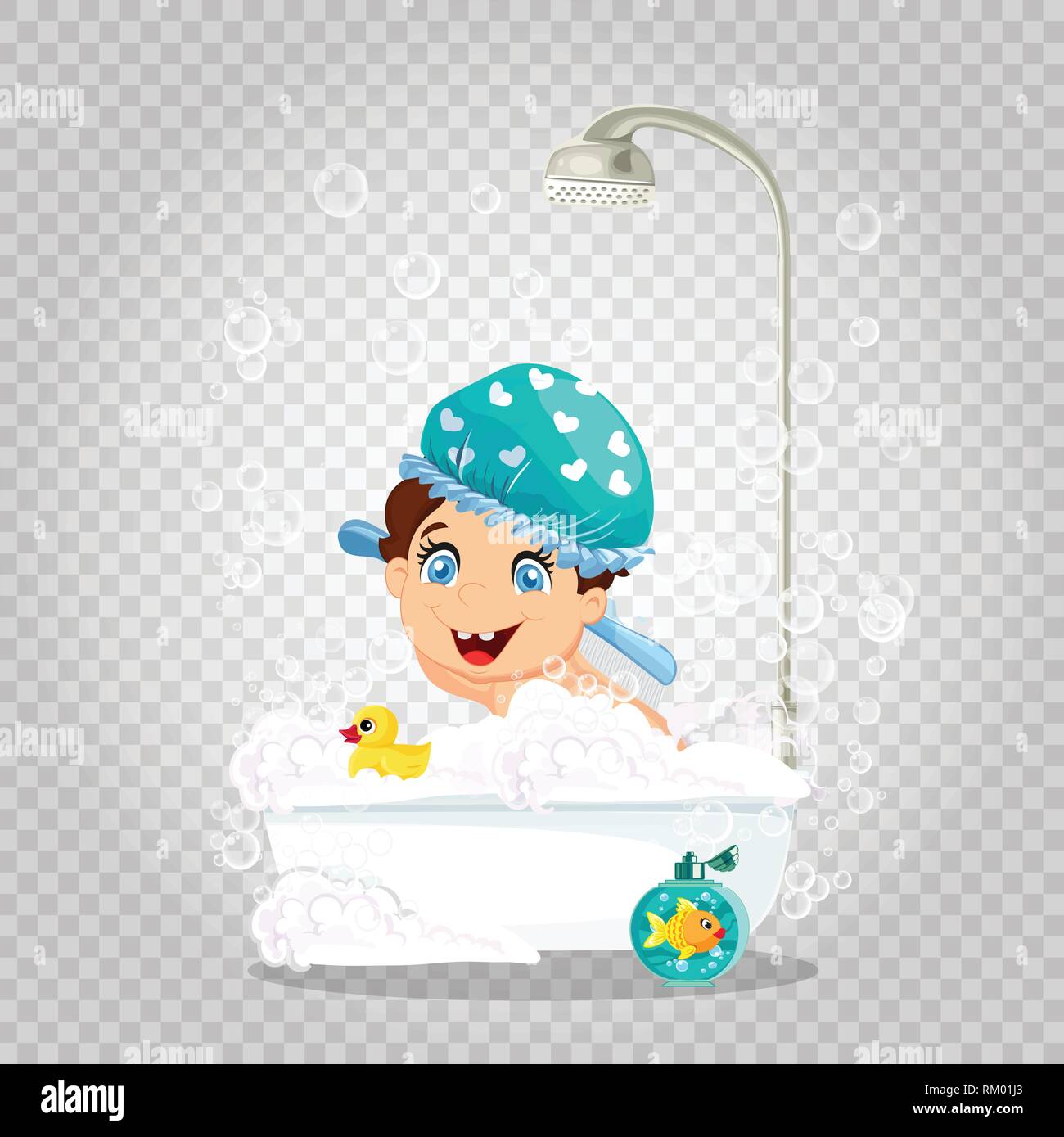 Cartoon kind in badewanne Stock-Vektorgrafiken kaufen - Alamy