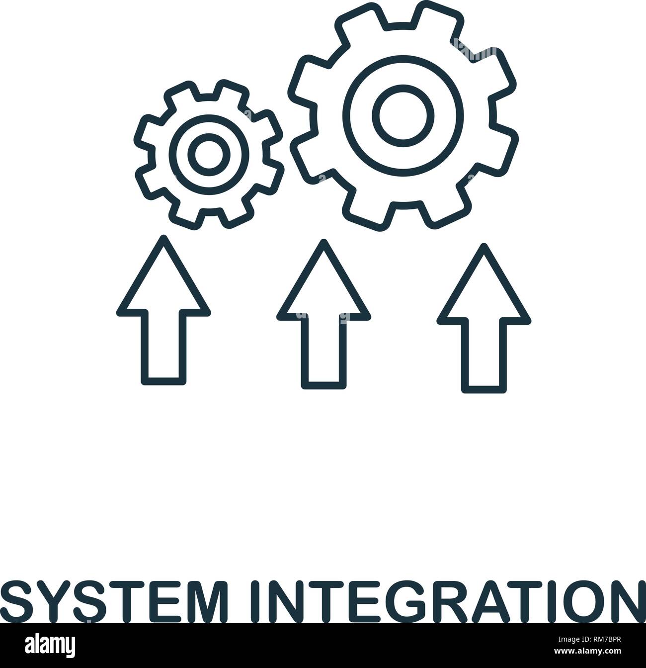 System Integration übersicht Symbol. Thin line style Industrie 4.0 ...