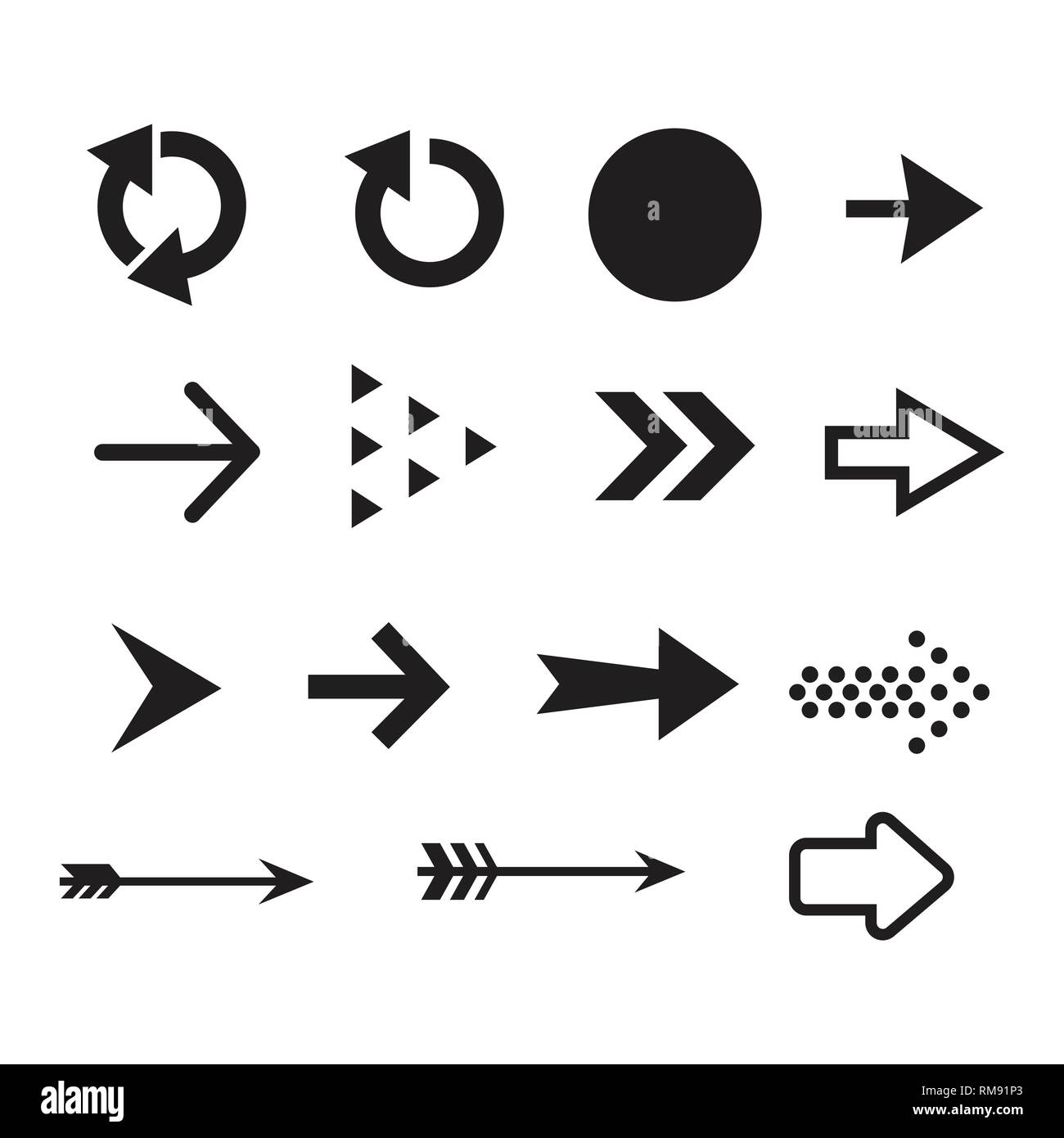 Sammlung von schwarz Vektor Pfeile. Pfeilsymbol. Pfeil Vektor icon ...