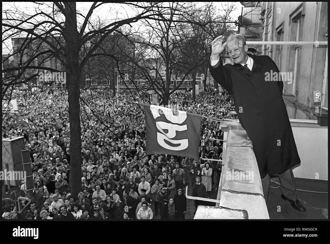 Vor der Wahl SPD auf dem Platz der Nationen in Potsdam. Am 18. März ...