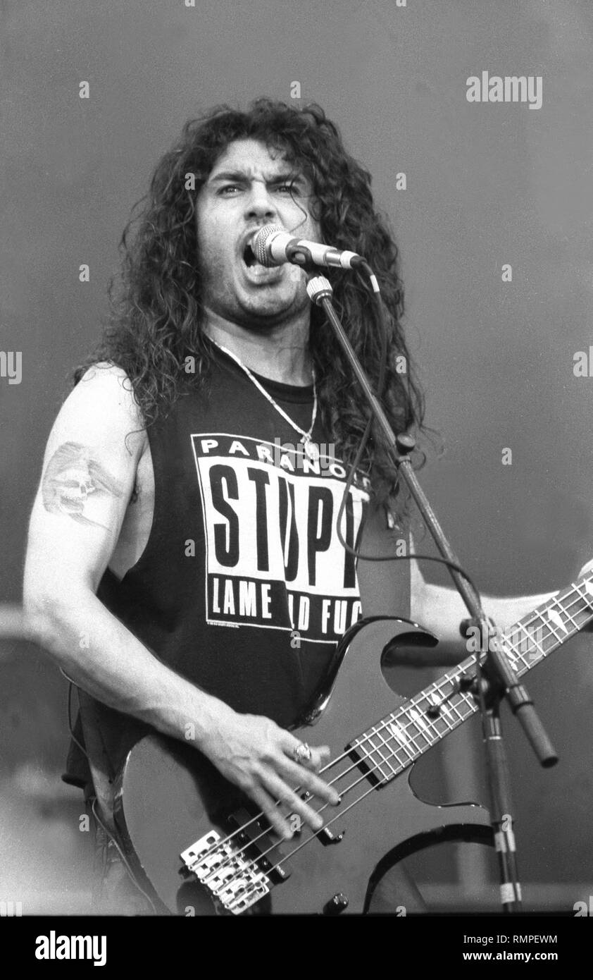 Tom Araya 1980 Bassist Und Sänger Tom Araya Der Thrash Metal Band