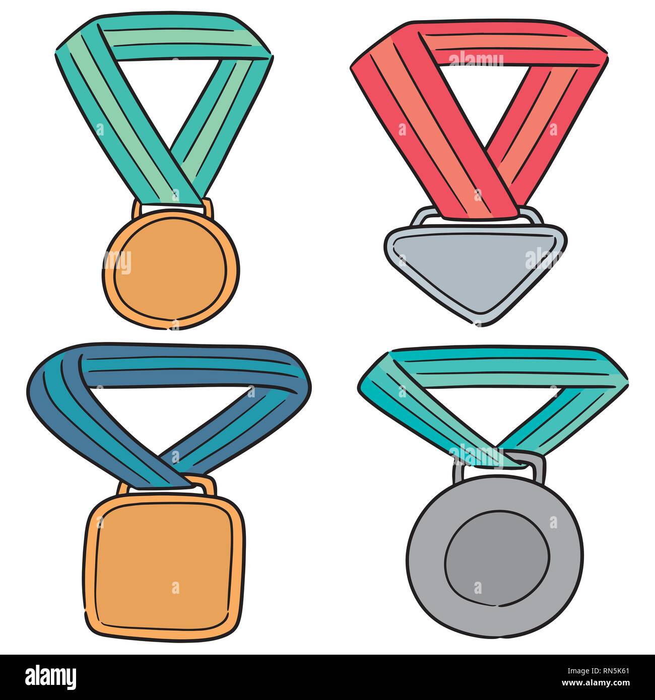 Metal Medal Ribbon Icon Cartoon Stockfotos und -bilder Kaufen - Alamy