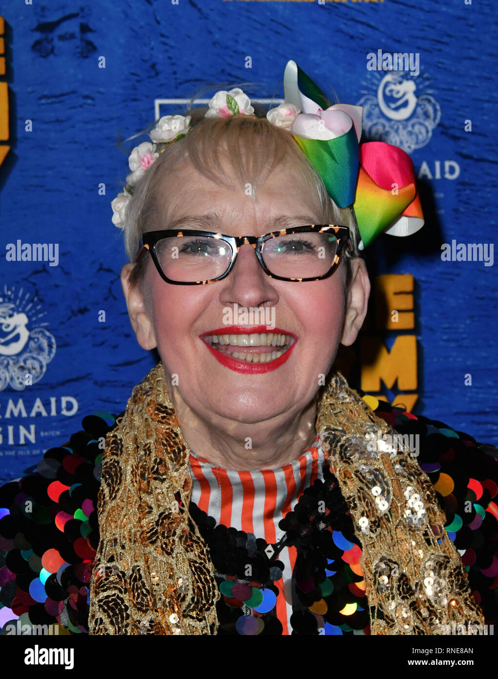 London, Großbritannien. 18. Feb 2019. Sue Pollard am Roten Teppich Ankünfte an Vorschau von ...