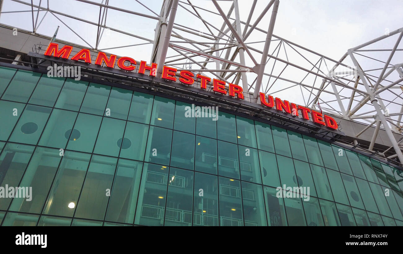 Manchester United Football Ground im Old Trafford Manchester/England ...