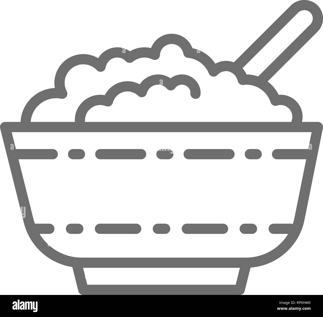 Quark in der Schüssel Symbol Leitung Stock-Vektorgrafik - Alamy