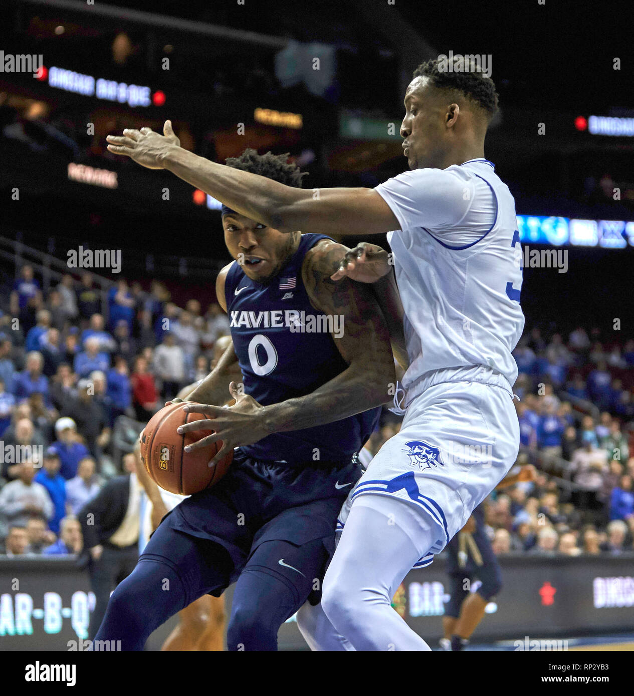 Newark, New Jersey, USA. 20 Feb, 2019. Xavier Musketiere, Tyrique Jones ...
