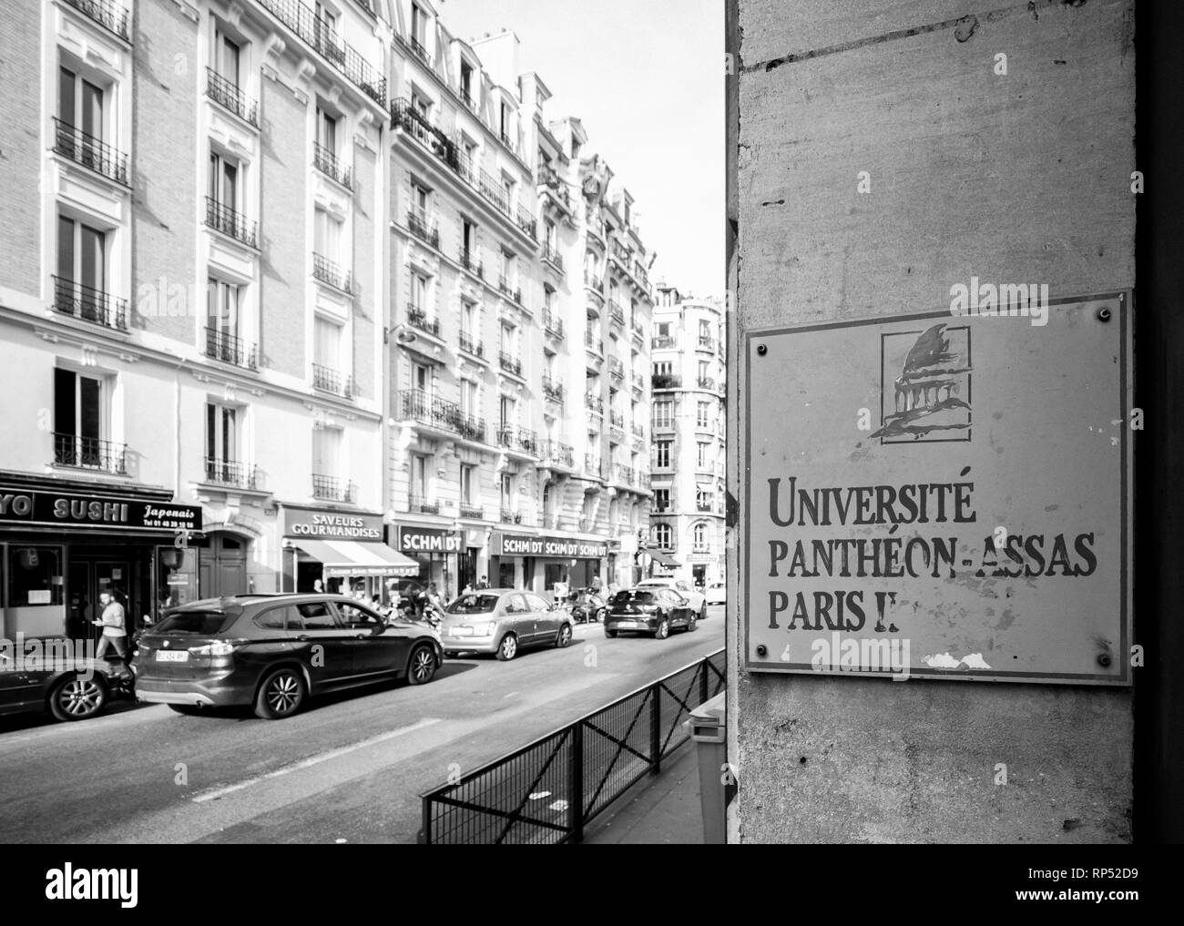 PARIS, Frankreich, 13.Oktober 2018: Street View von pantheon-assas ...