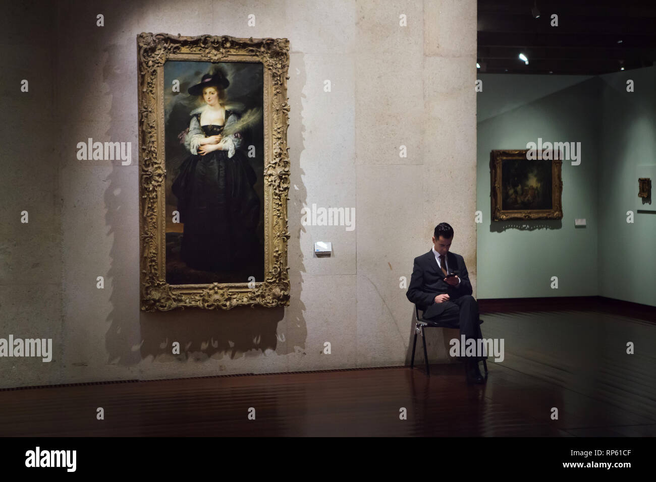 Depotbank Wachen das Gemälde "Portrait von Helena Fourment" des ...