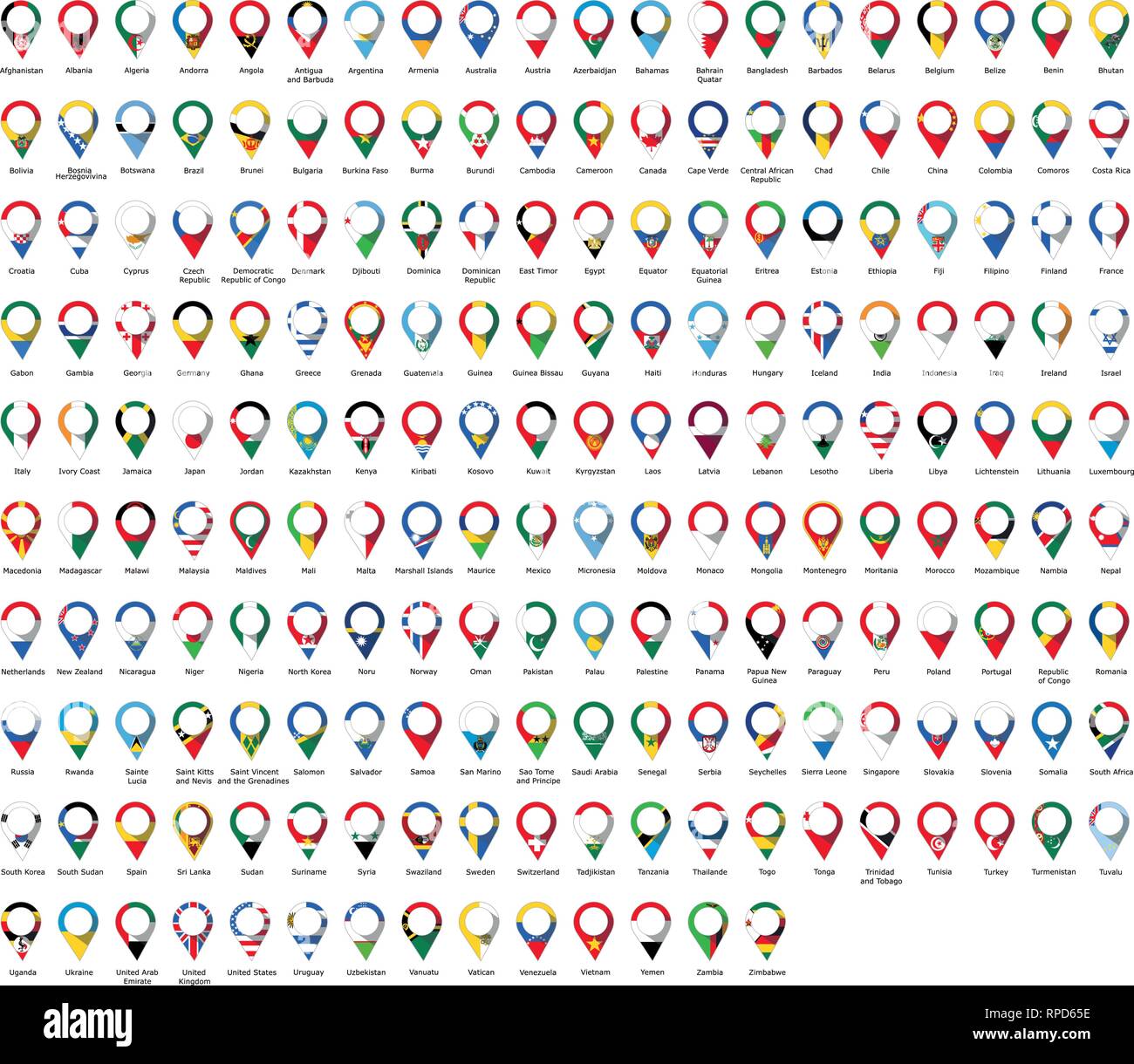 Alle flaggen der welt mit namen -Fotos und -Bildmaterial in hoher Auflösung – Alamy