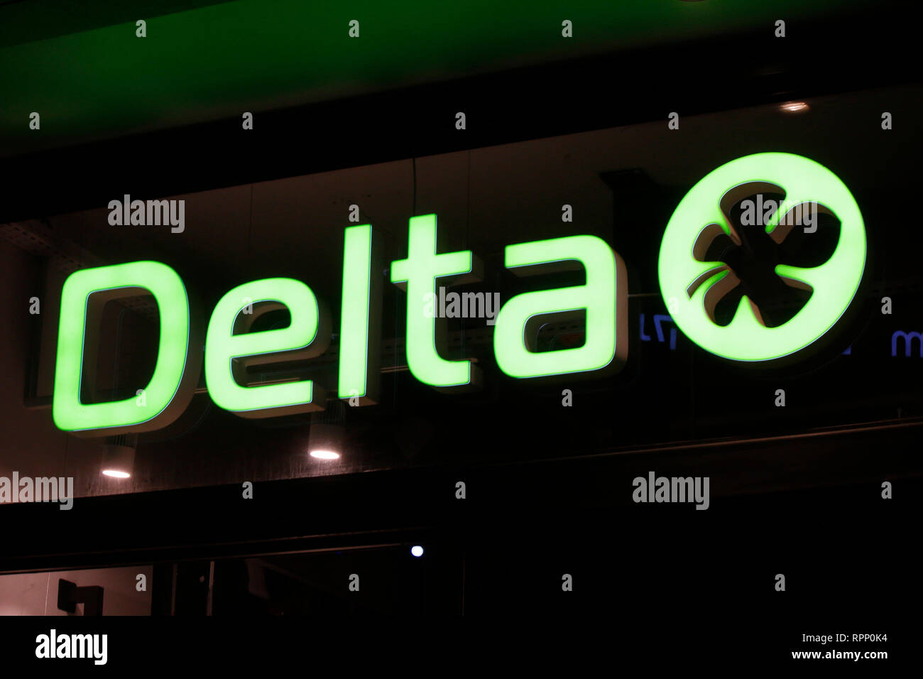 Das Logo der Marke/das Logo der Marke "Delta", Tel Aviv, Israel ...