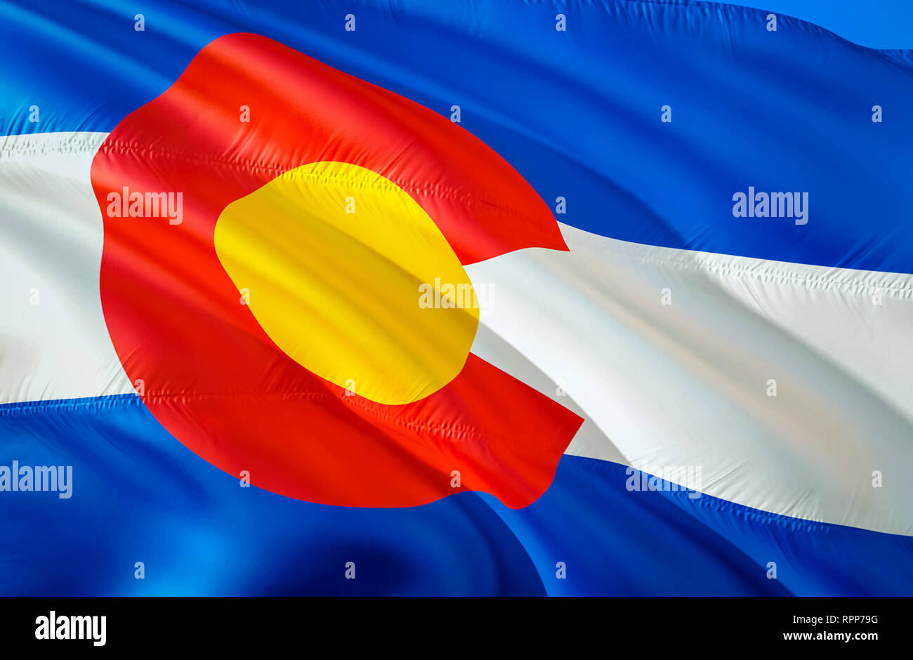 Colorado Flagge Staat. 3D-Wehende Flagge Design. US-Flaggen von ...