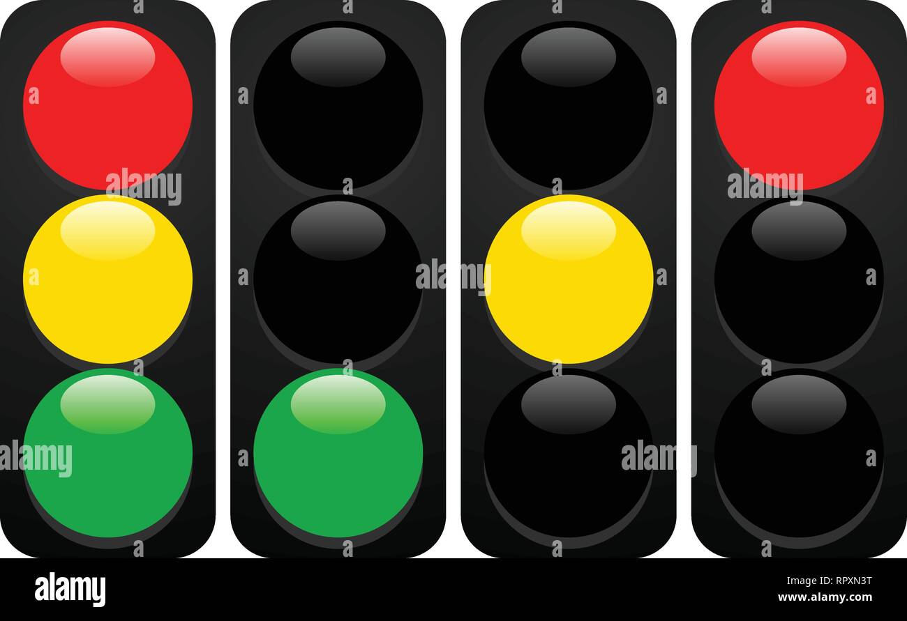 Ampeln, Lampen. Ampel Symbole mit Glanz Stock-Vektorgrafik - Alamy