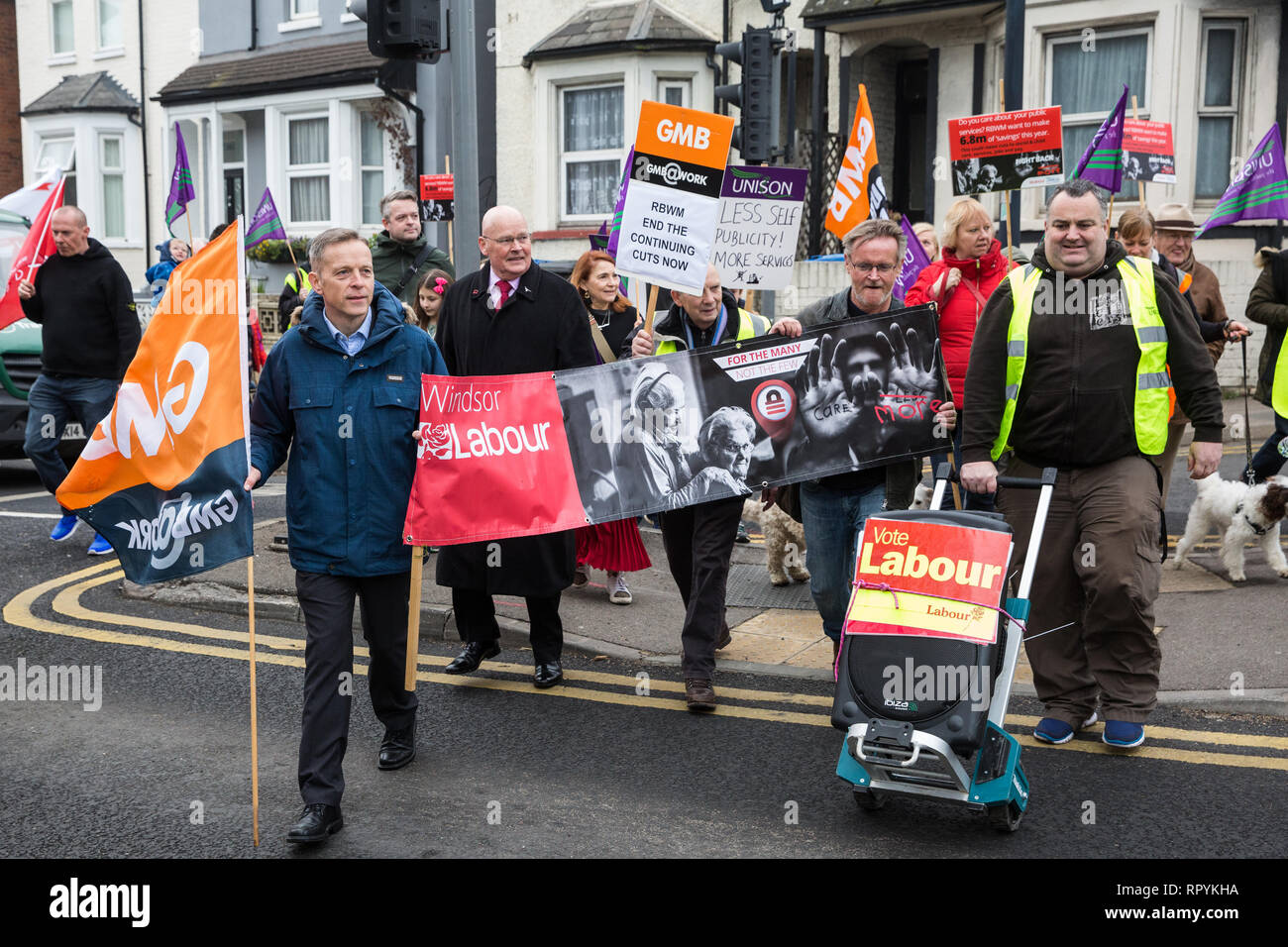 Maidenhead, Berkshire, Großbritannien. 23. Februar, 2019. Matt Rodda ...