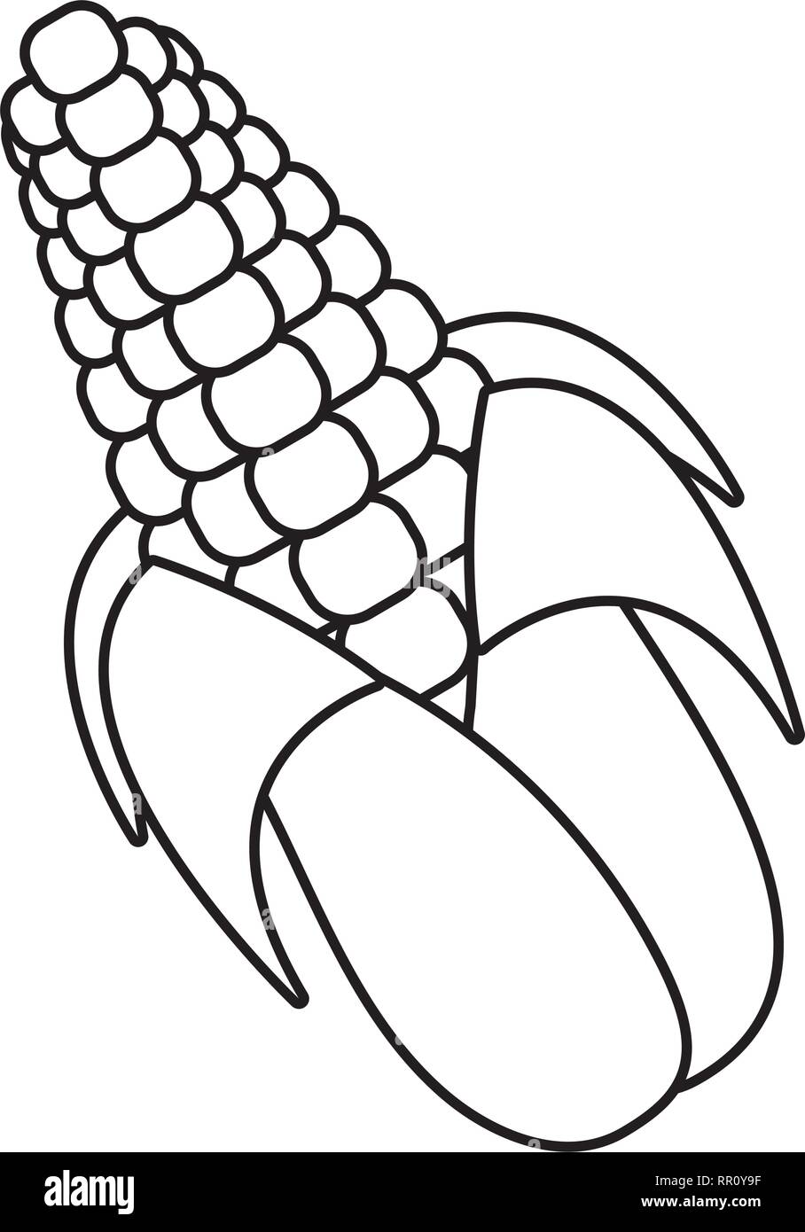 Black White Cartoon Illustration Corn Stockfotos und -bilder Kaufen - Alamy