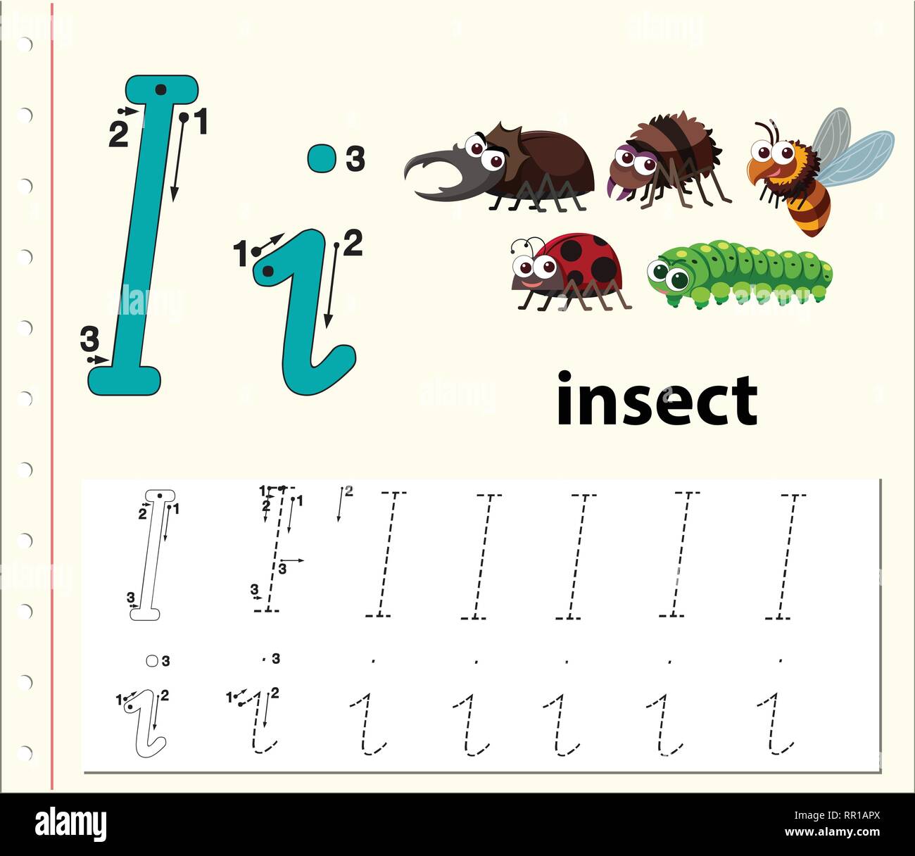 Arbeitsblatt zum buchstabenverfolgungsalphabet -Fotos und -Bildmaterial ...