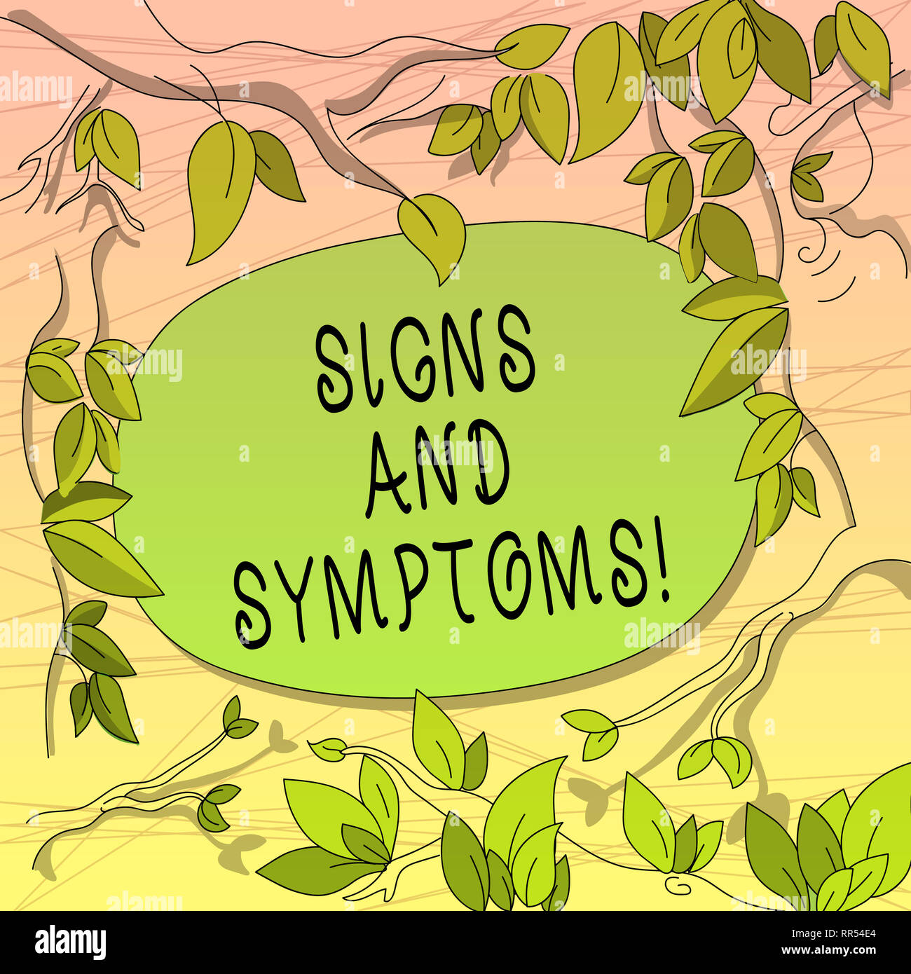 Konzeptionelle Handschrift, die Anzeichen und Symptome. Business foto ...