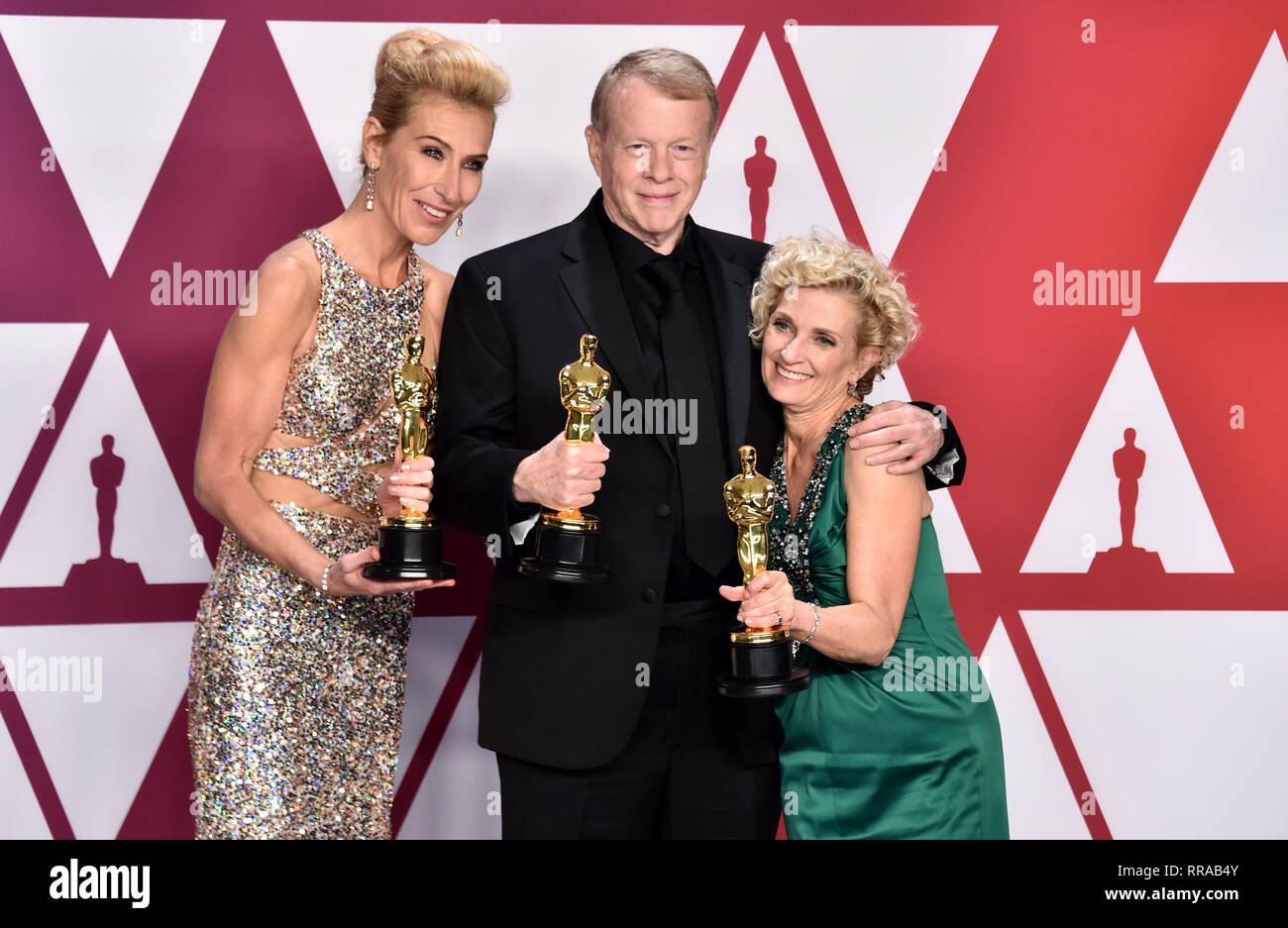 Greg Cannom, Kate Biscoe und Patricia Dehaney mit den Award für das ...