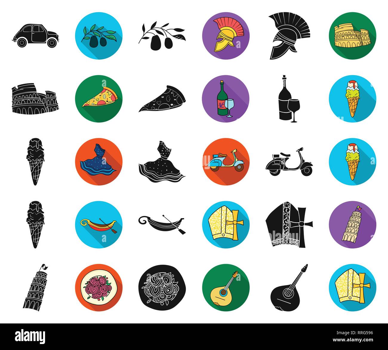 Kunst, Attribute, schwarz, flach, Junge, Auto, Sammlung, Colosseum ...