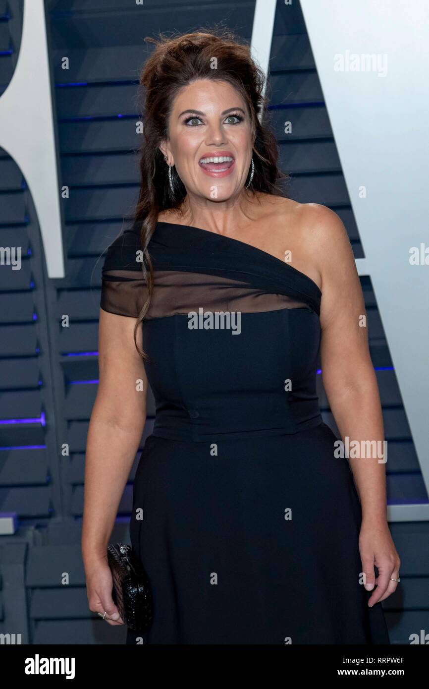 Monica Lewinsky besucht die Vanity Fair Oscar Party im Wallis Annenberg ...