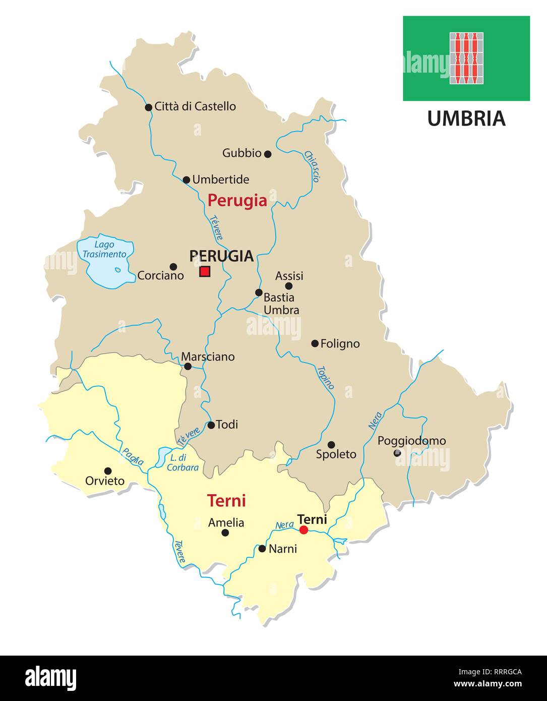 Umbrien region karte -Fotos und -Bildmaterial in hoher Auflösung – Alamy