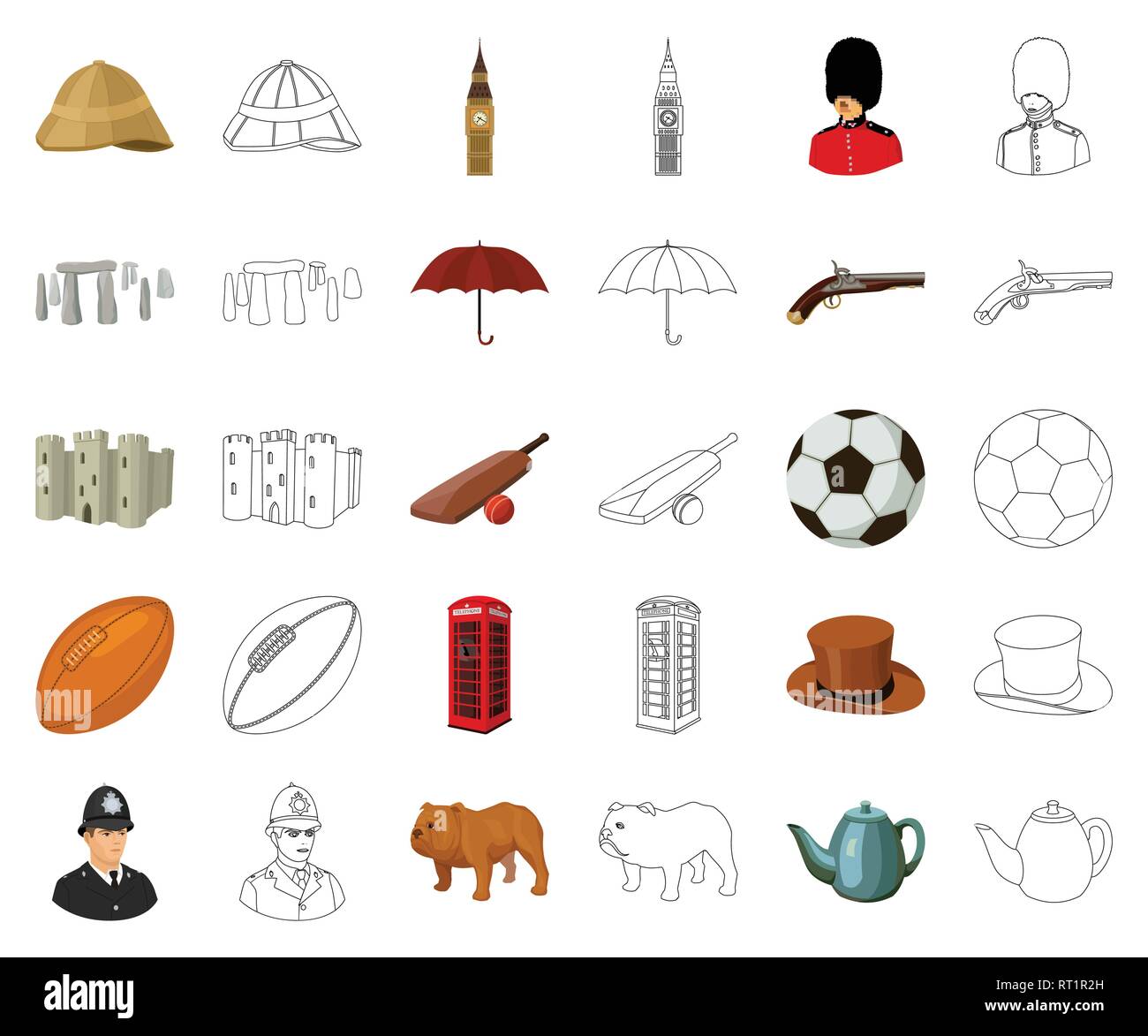 Attraktion, Kugel, bat, Ben, big, Bulldogge, Kabine, Cartoon, Outline ...
